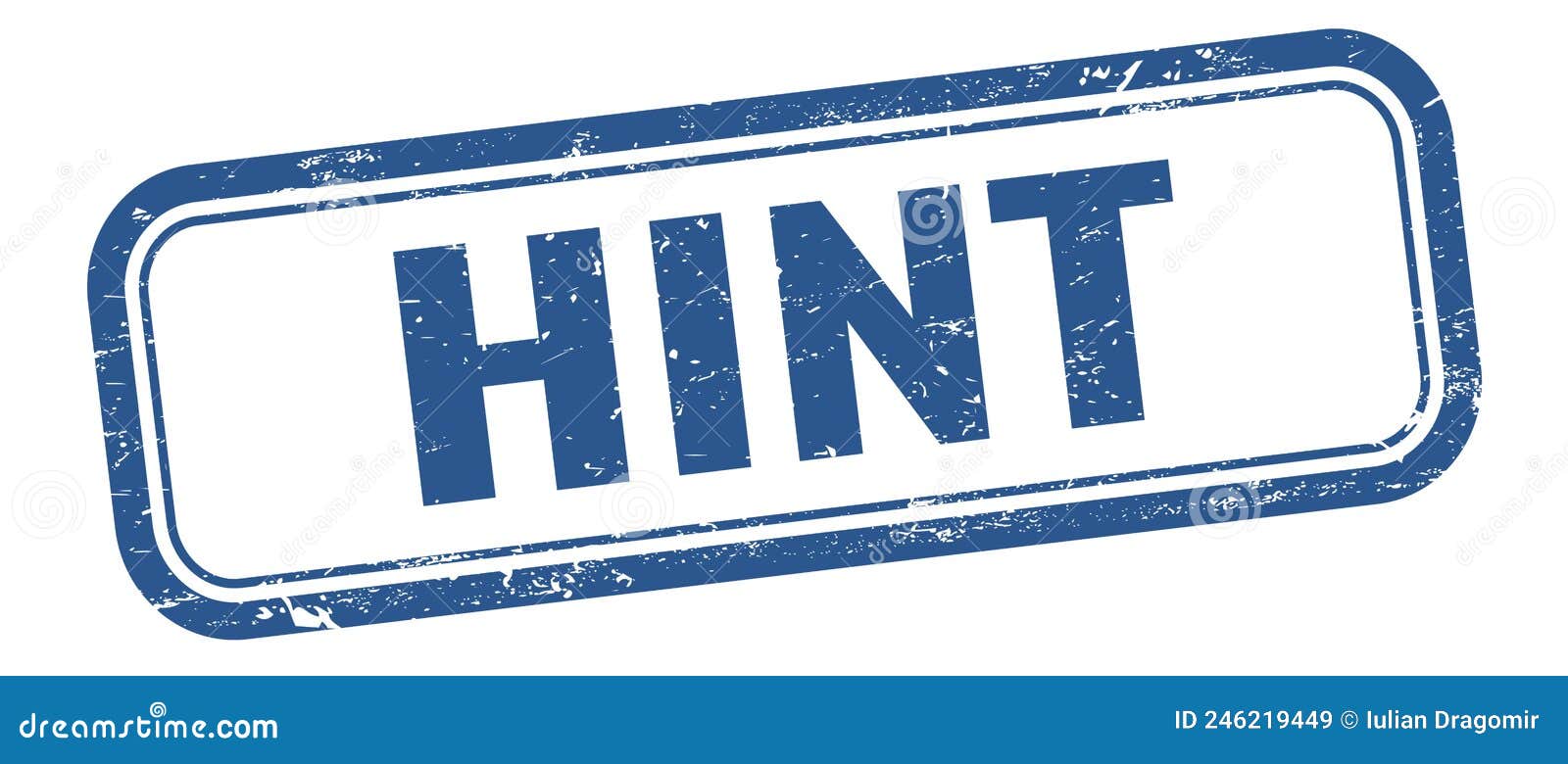 HINT Text on Blue Grungy Vintage Stamp Stock Illustration ...