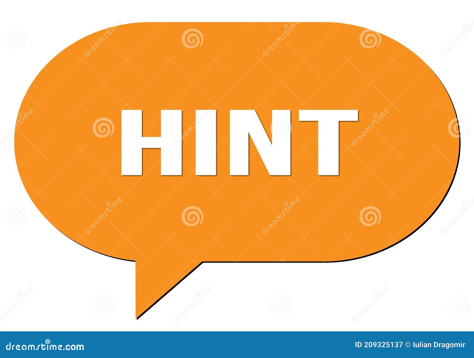 HINT Text Written in an Orange Speech Bubble Stock Illustration ...