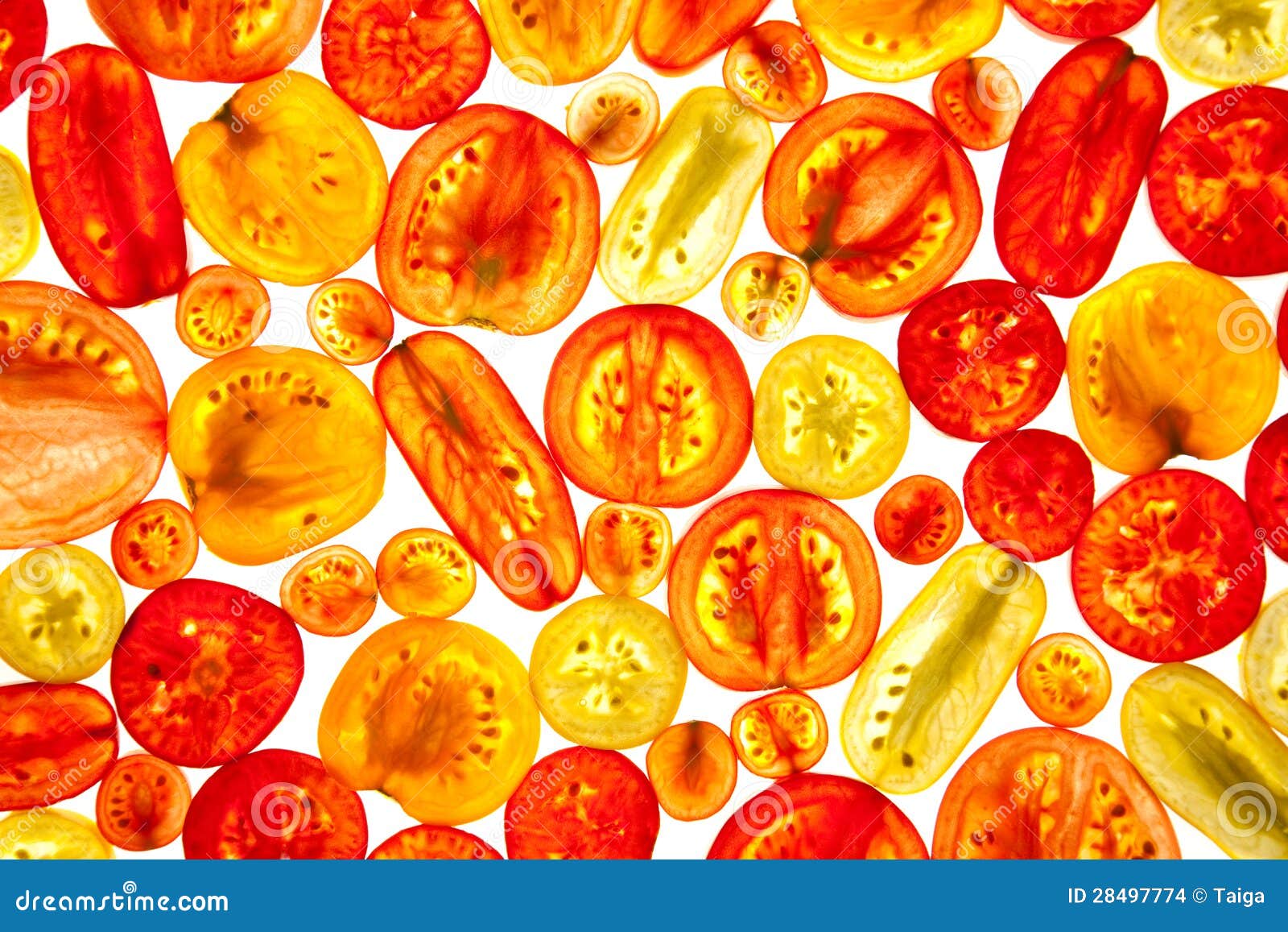 Hintergrund Der Verschiedenen Tomate-Scheiben Stockfoto - Bild von saft ...