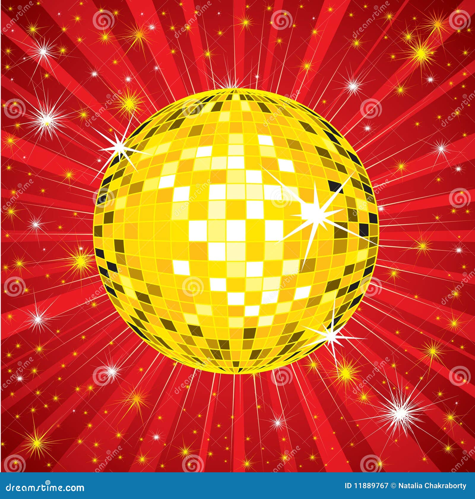 Hintergrund mit Discokugel vektor abbildung. Illustration von blinken ...