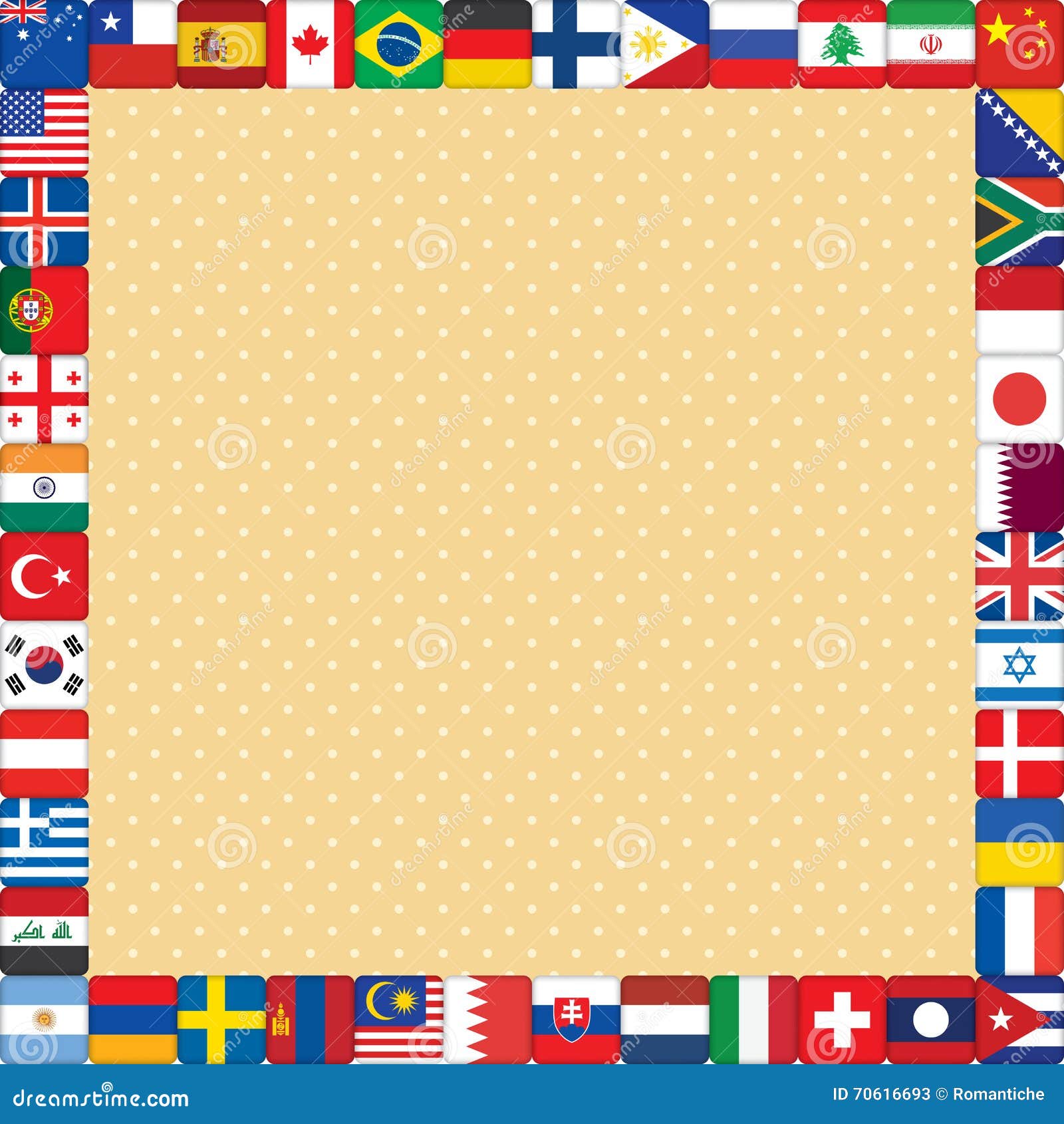 Hintergrund Mit Flaggenrahmen Vektor Abbildung - Illustration von ...