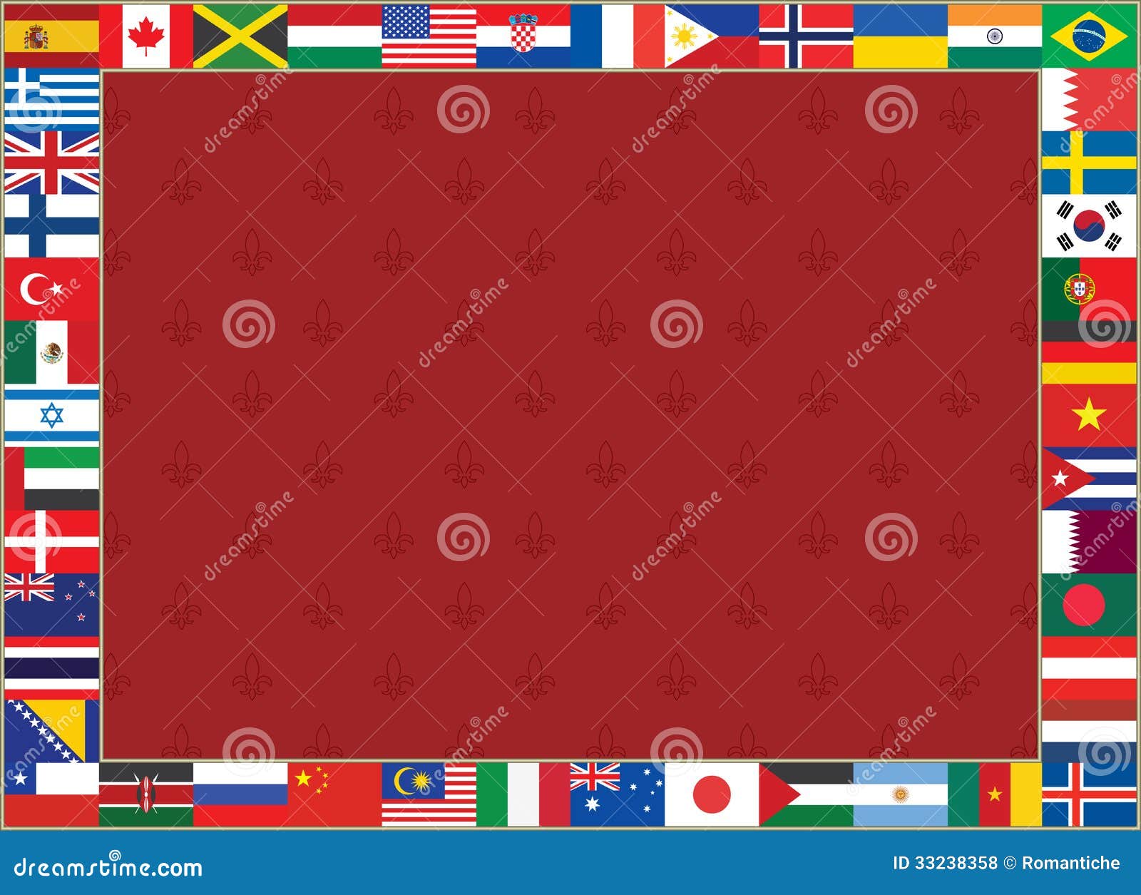 Hintergrund Mit Welt Kennzeichnet Rahmen Vektor Abbildung ...