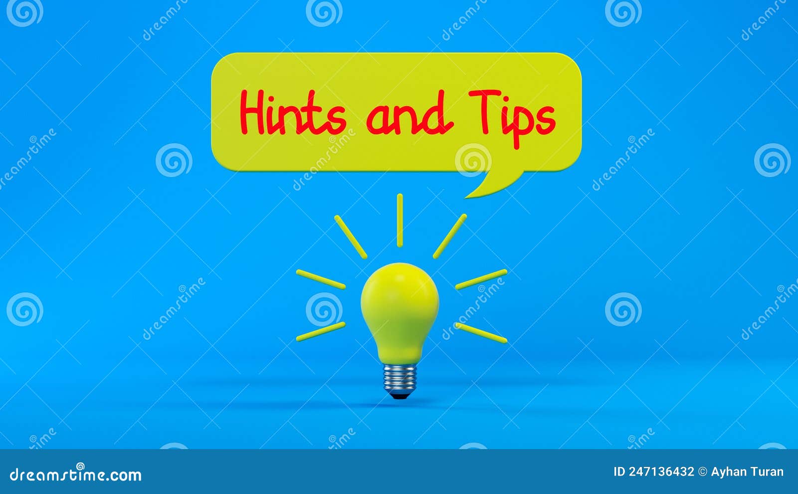 Hints and Tips Concept and 3d Render. Stock Illustration - Illustration ...