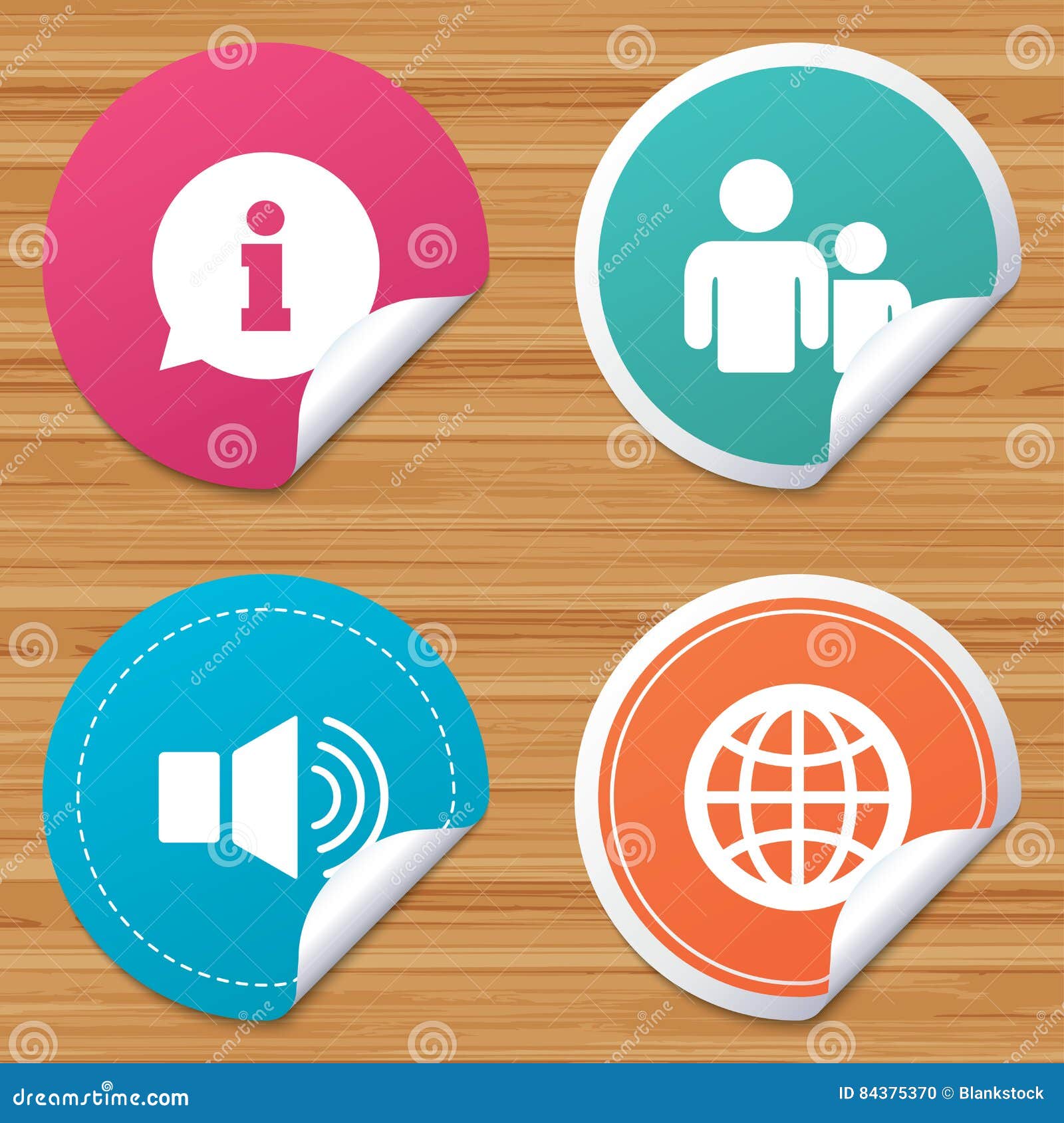 Informationszeichen Und Gruppe. Kommunikationssymbole. Vektor Abbildung ...