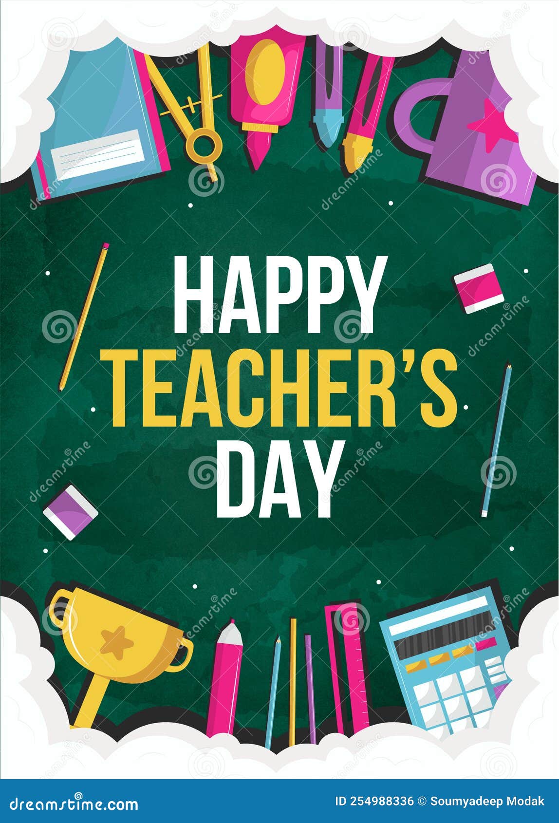 Happy Teacher S Day Poster Concept Stock Vector - Illustration of text ...