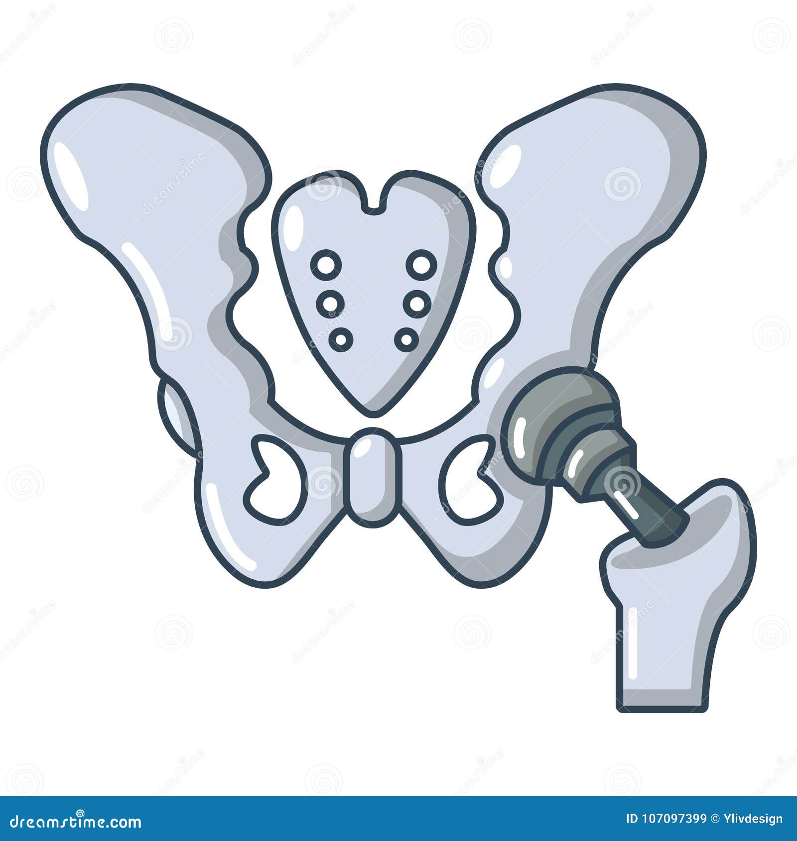 Hip Bone Icon, Cartoon Style. Stock Vector - Illustration of symbol ...