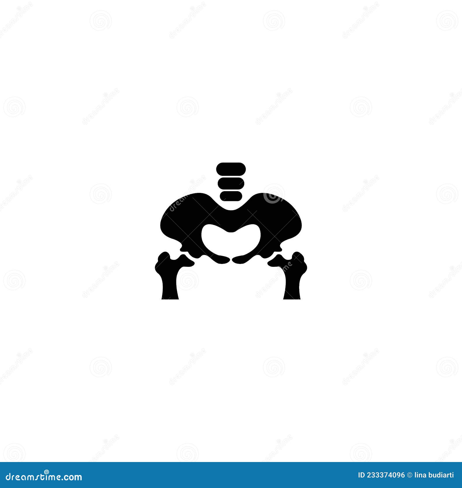 Hip bone icon stock vector. Illustration of medicine - 233374096