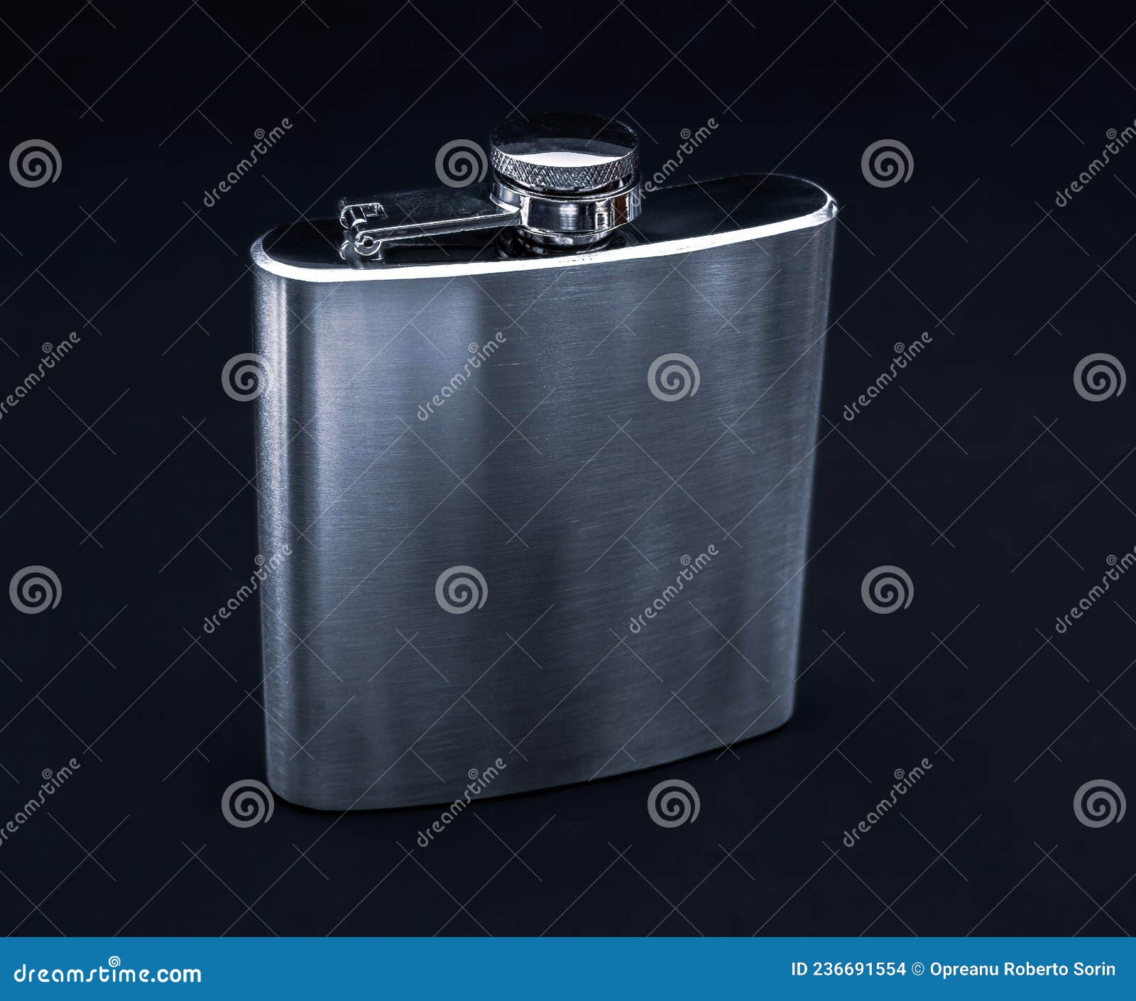 Hip Flask Alcohol Container Glass Metal Iron Stock Photo - Image of ...