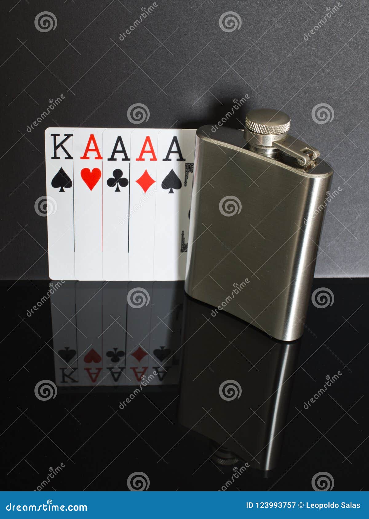 Hip flask poker stock image. Image of alcohol, gamble - 123993757