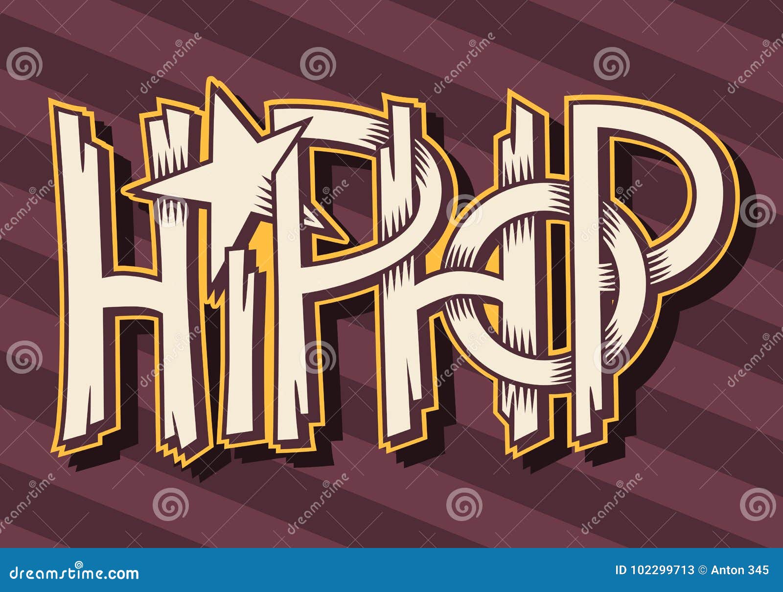 Hip Hop Artistic Custom Graffiti Style Label Lettering Design. Stock ...