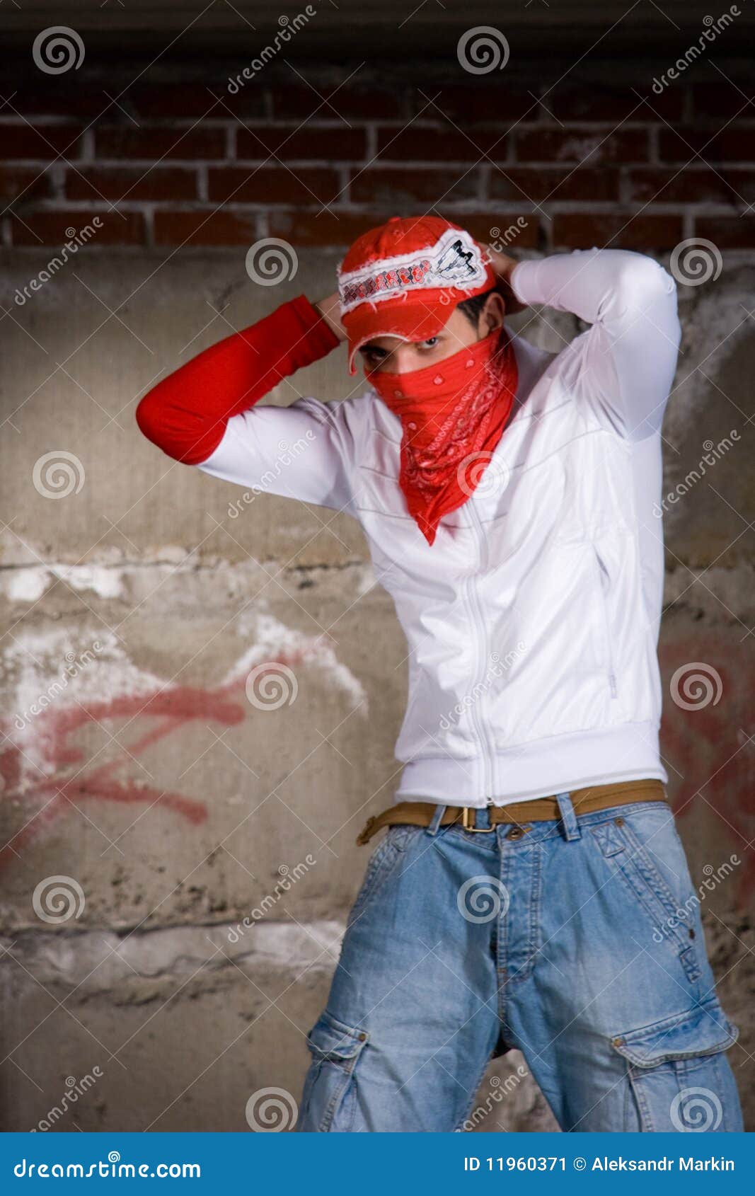 Hip Hop Boy Dancing in Modern Style Over Grey Wall Stock Image - Image ...