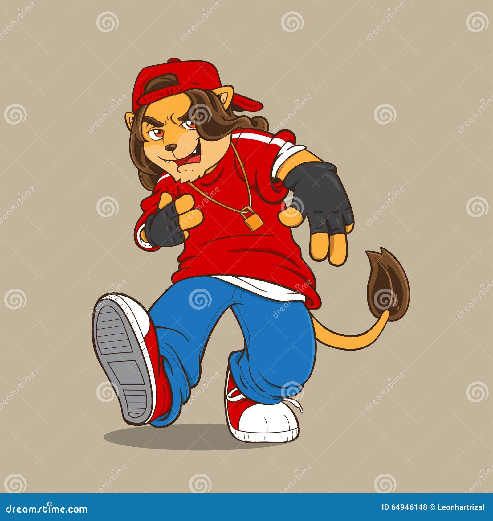 Hip hop cartoon stock vector. Illustration of beast, mammal - 64946148