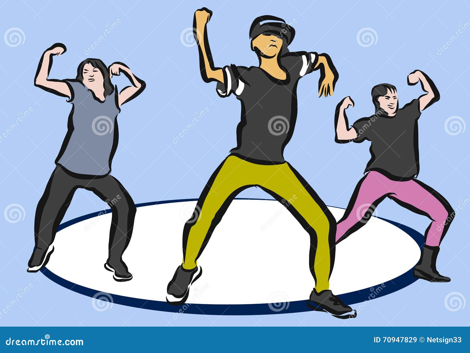Hip Hop Choreography on Blue Stock Vector - Illustration of happy ...