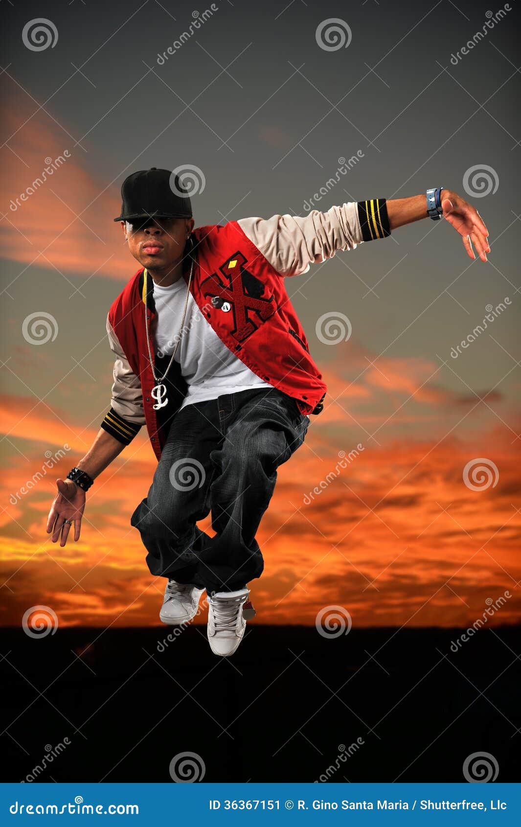 Rapper Man Jumping In The Air Stock Photo | CartoonDealer.com #31718562
