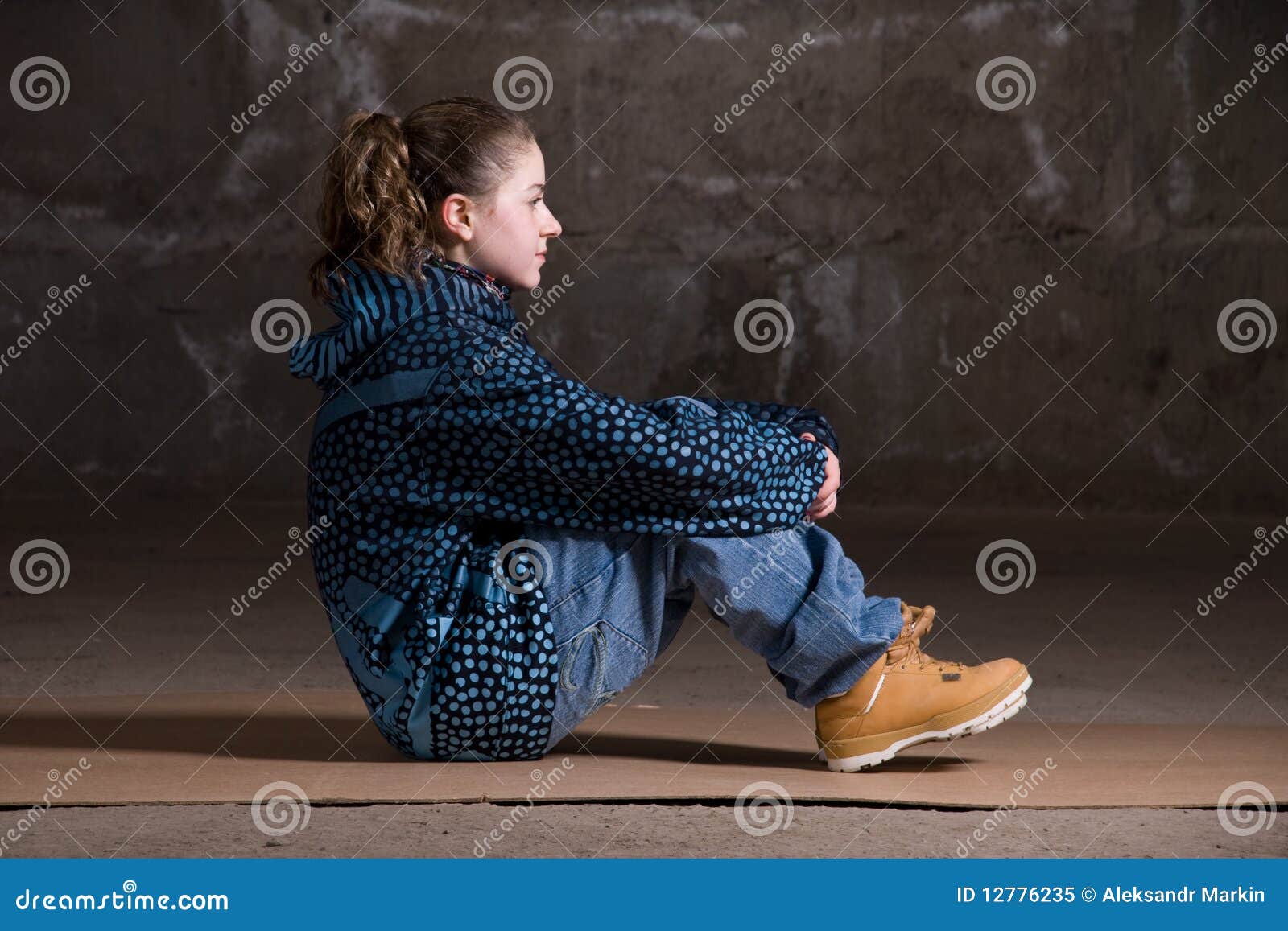 Hip Hop Dancer in Modern Style Over Brick Wall Stock Image - Image of ...