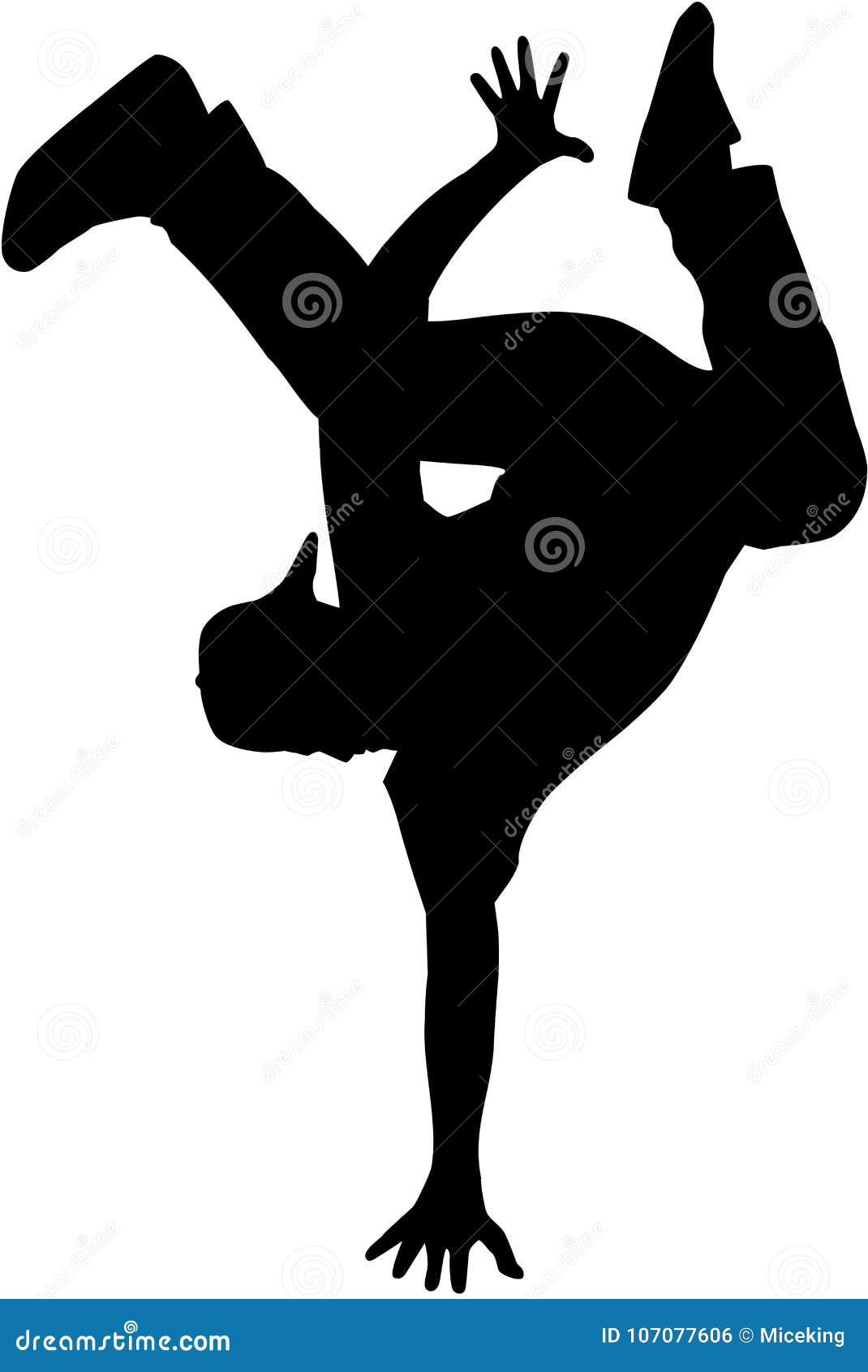 Hip hop dancer silhouette stock vector. Illustration of break - 107077606