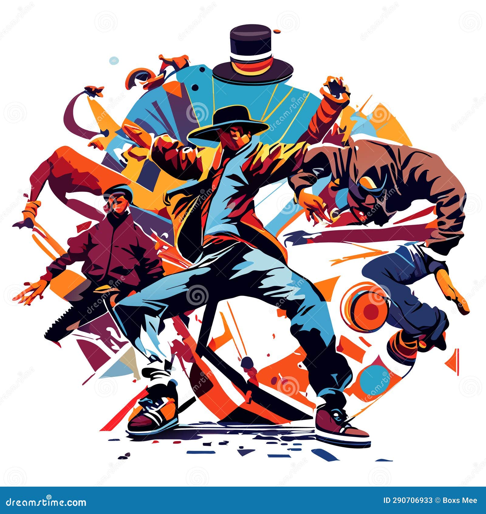 Hip Hop Dancers Vector Illustration Of A Hip Hop Dancers Stock Illustration Illustration Of