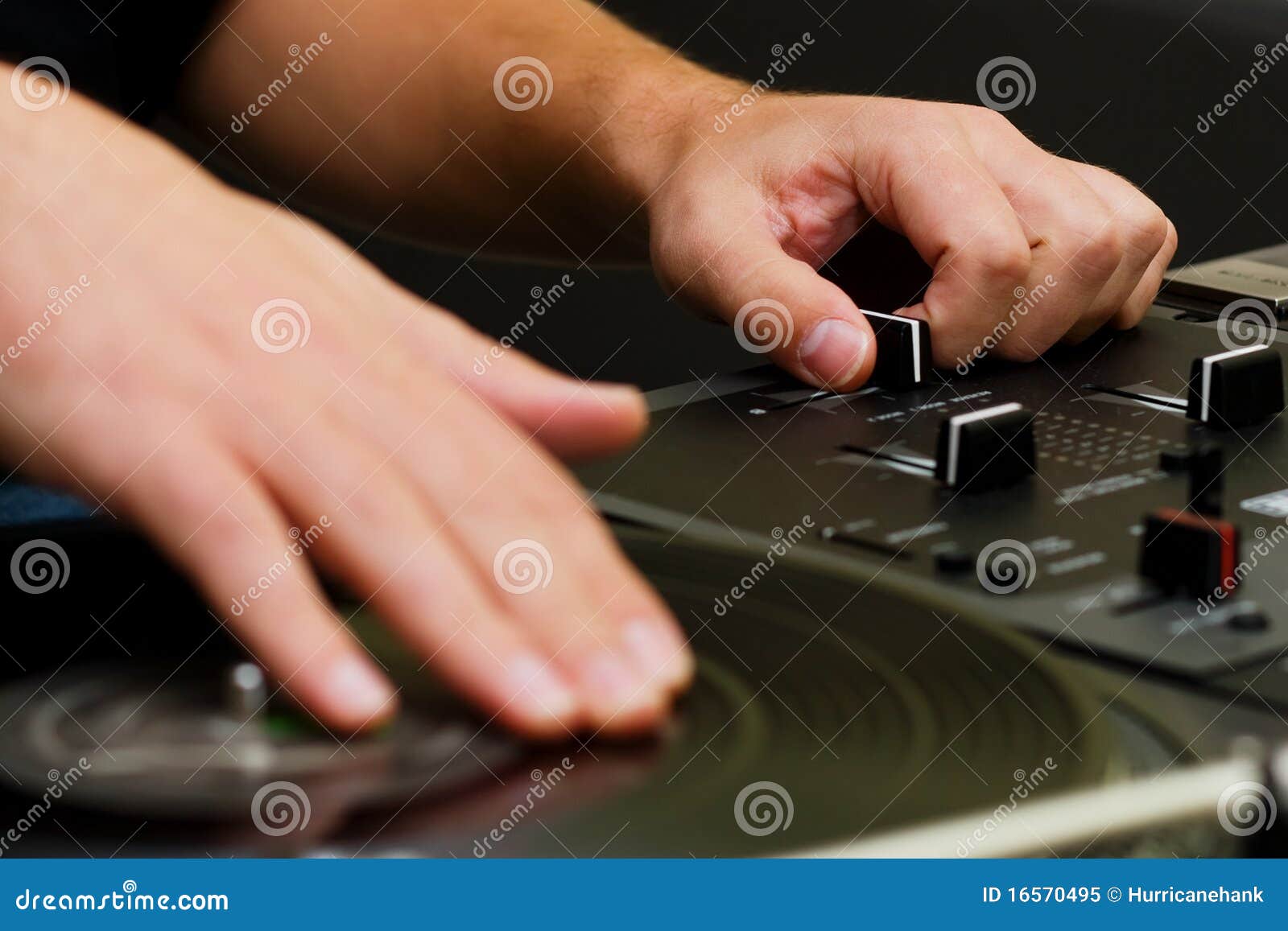 Hip-hop DJ Scratching the Vinyl Stock Image - Image of deejay, closeup ...