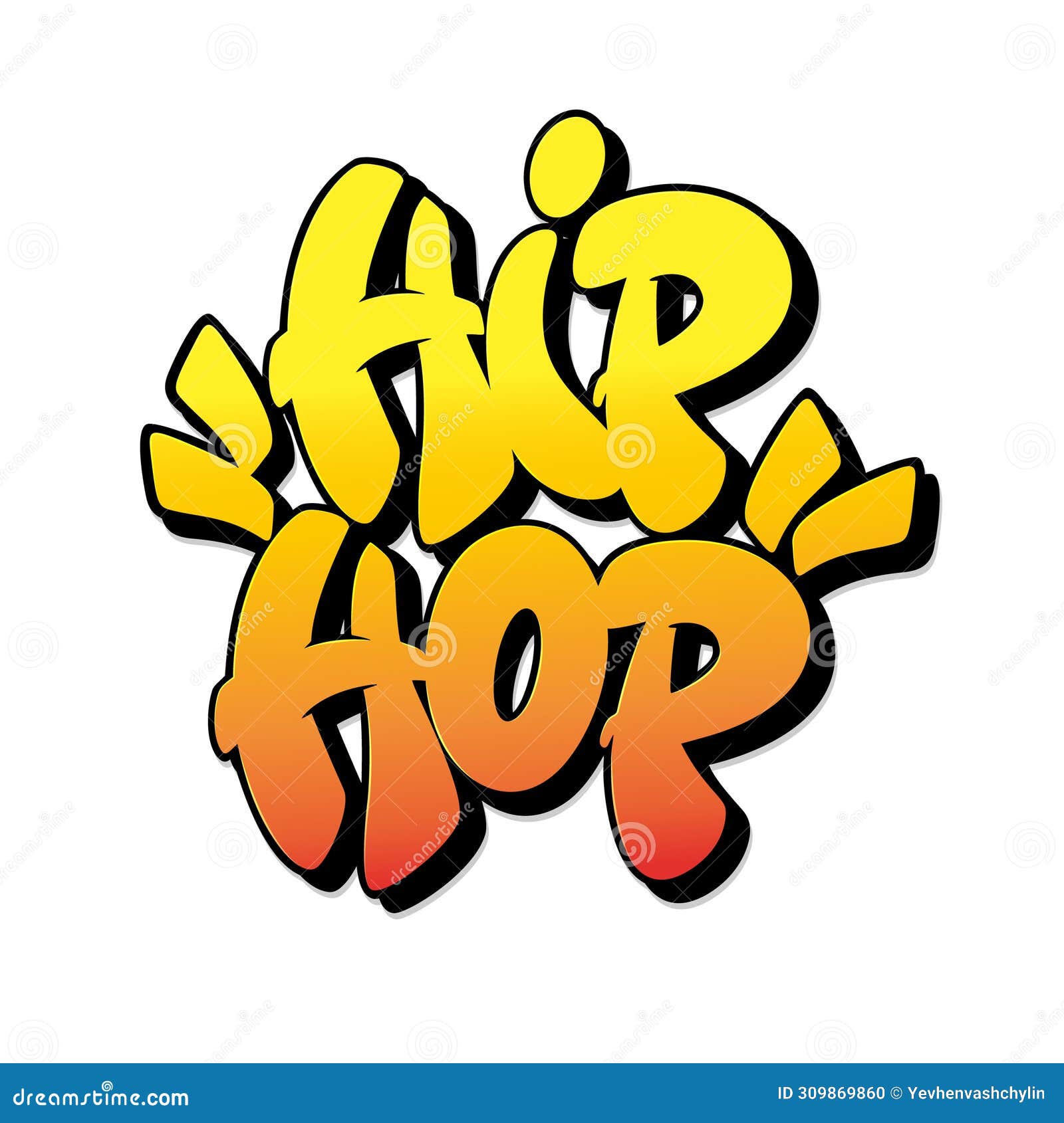 Hip Hop Font in Old School Graffiti Style. Vector Illustration. Stock ...