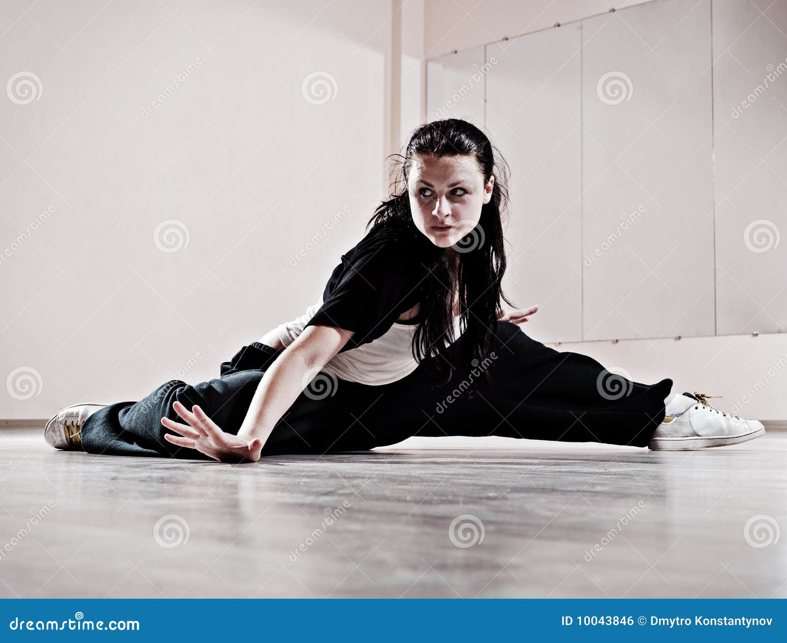 Dance In Motion. Studio Shot Of Flying, Jumping Dancer Or Gymnast ...