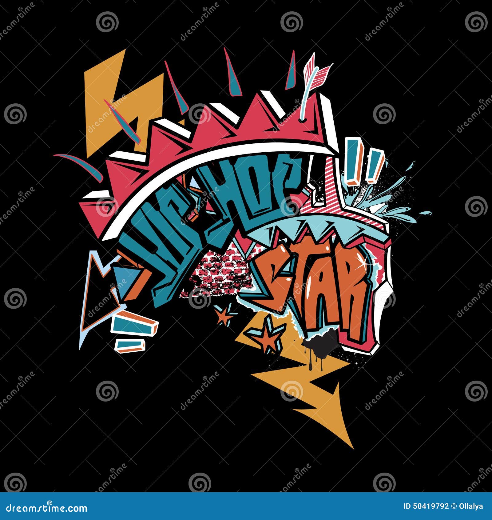 Hip hop graffiti stock vector. Illustration of element - 50419792