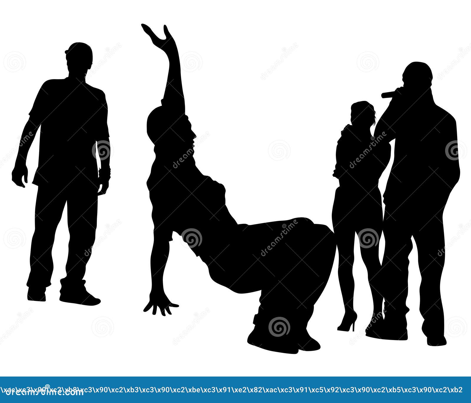 Hip hop group two stock vector. Illustration of singer - 214460395