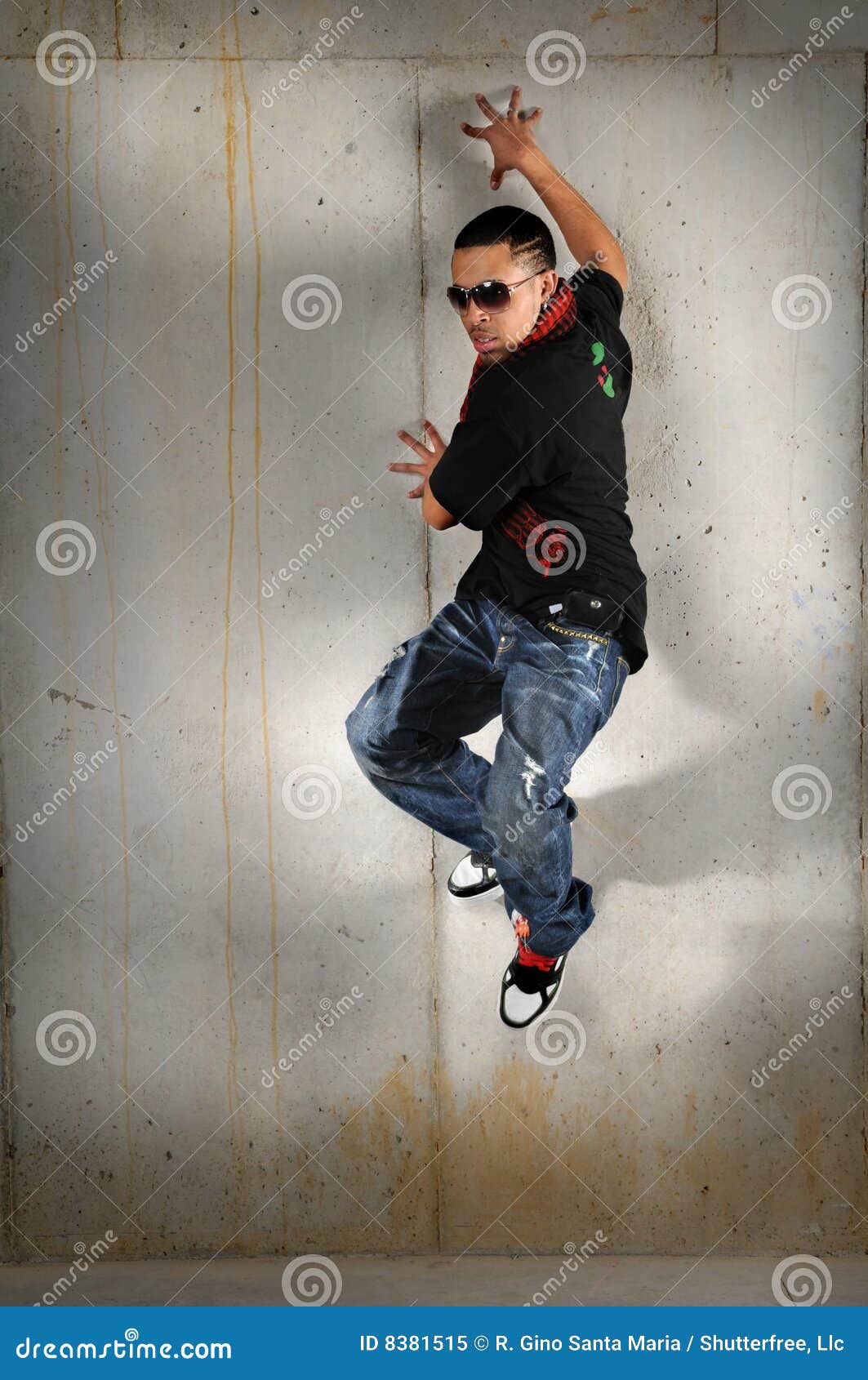 Hip Hop Jumping Against the Wall Stock Image - Image of dancer, urban ...