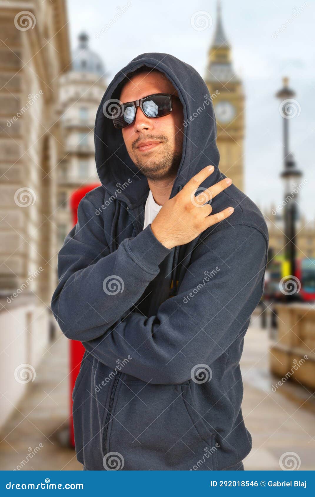 Hip Hop Man Gesturing with Fingers Stock Photo - Image of background ...