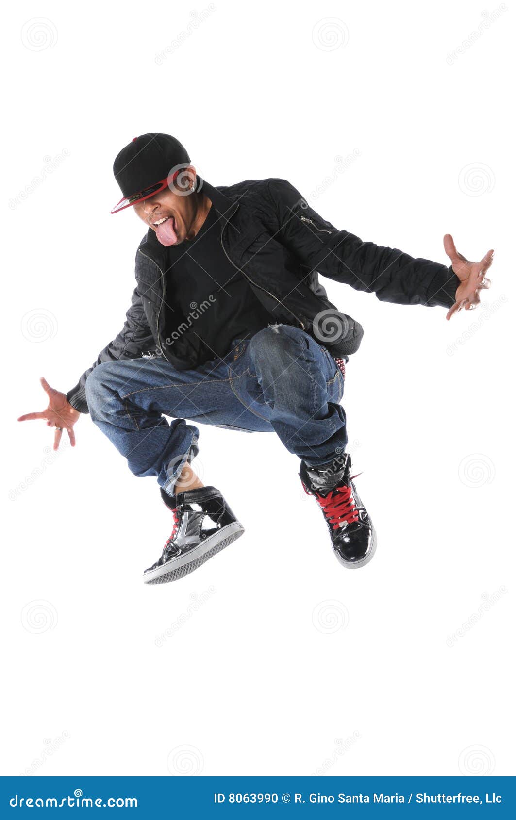 Hip Hop Man Jumping stock photo. Image of expression, beautiful - 8063990