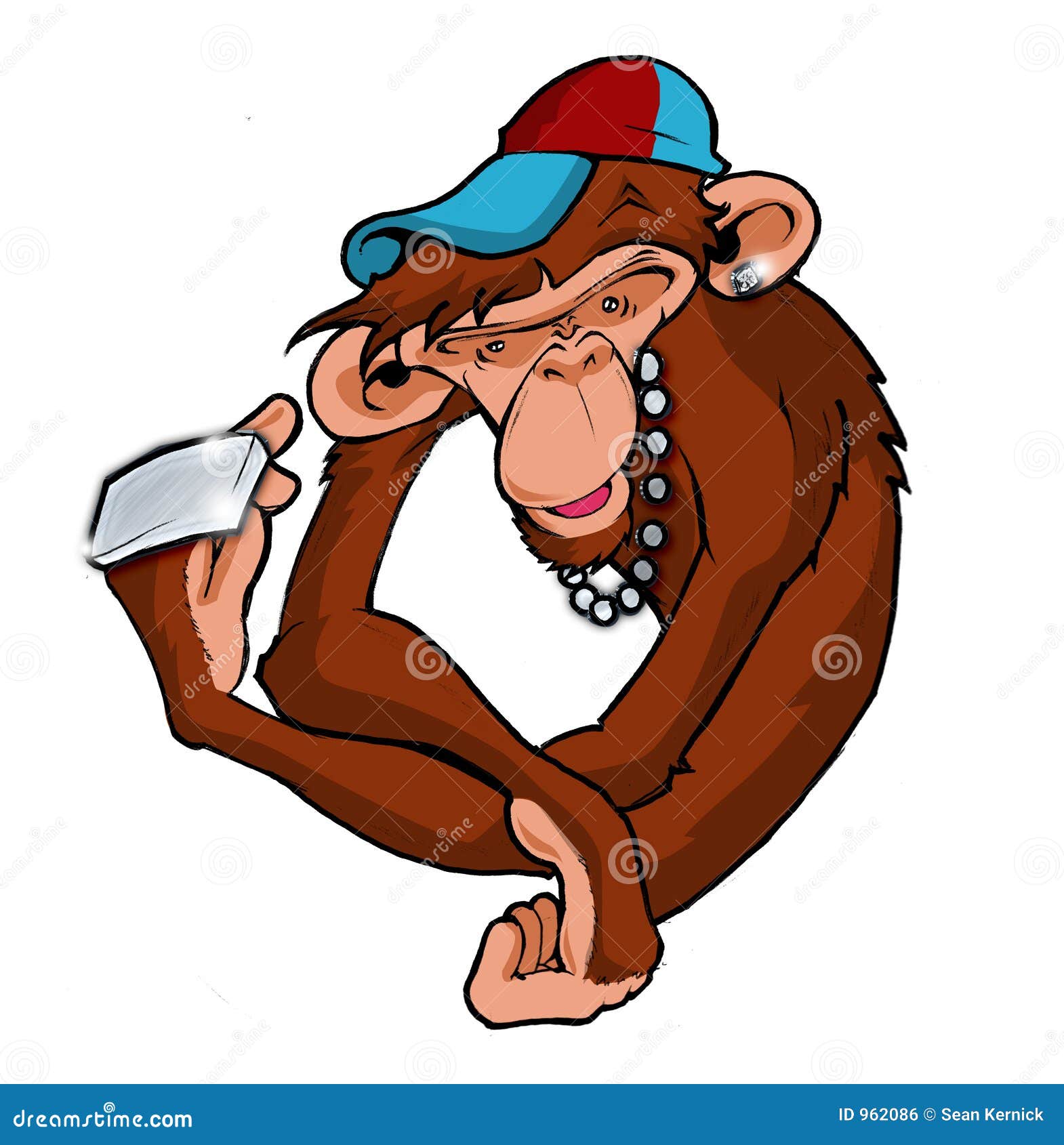 Hip hop monkey ape bling stock illustration. Illustration of cartoon ...