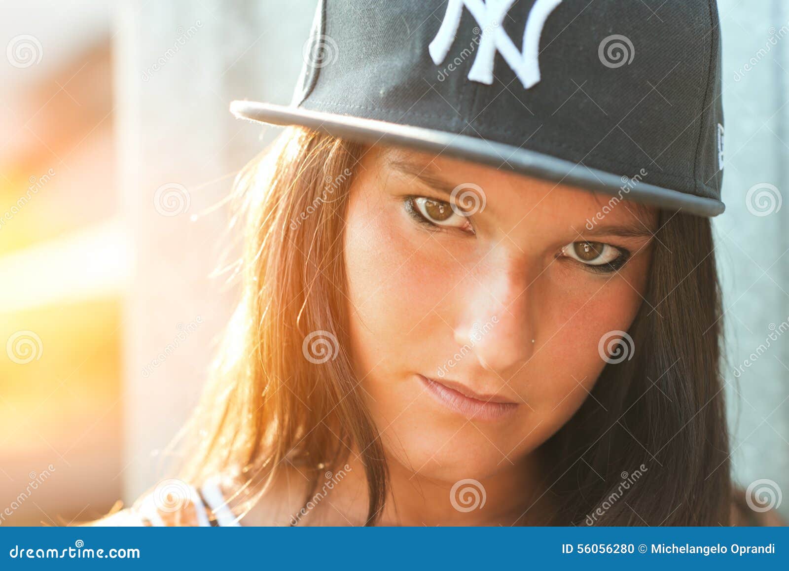 Hip hop rap girl stock photo. Image of beautiful, casual - 56056280