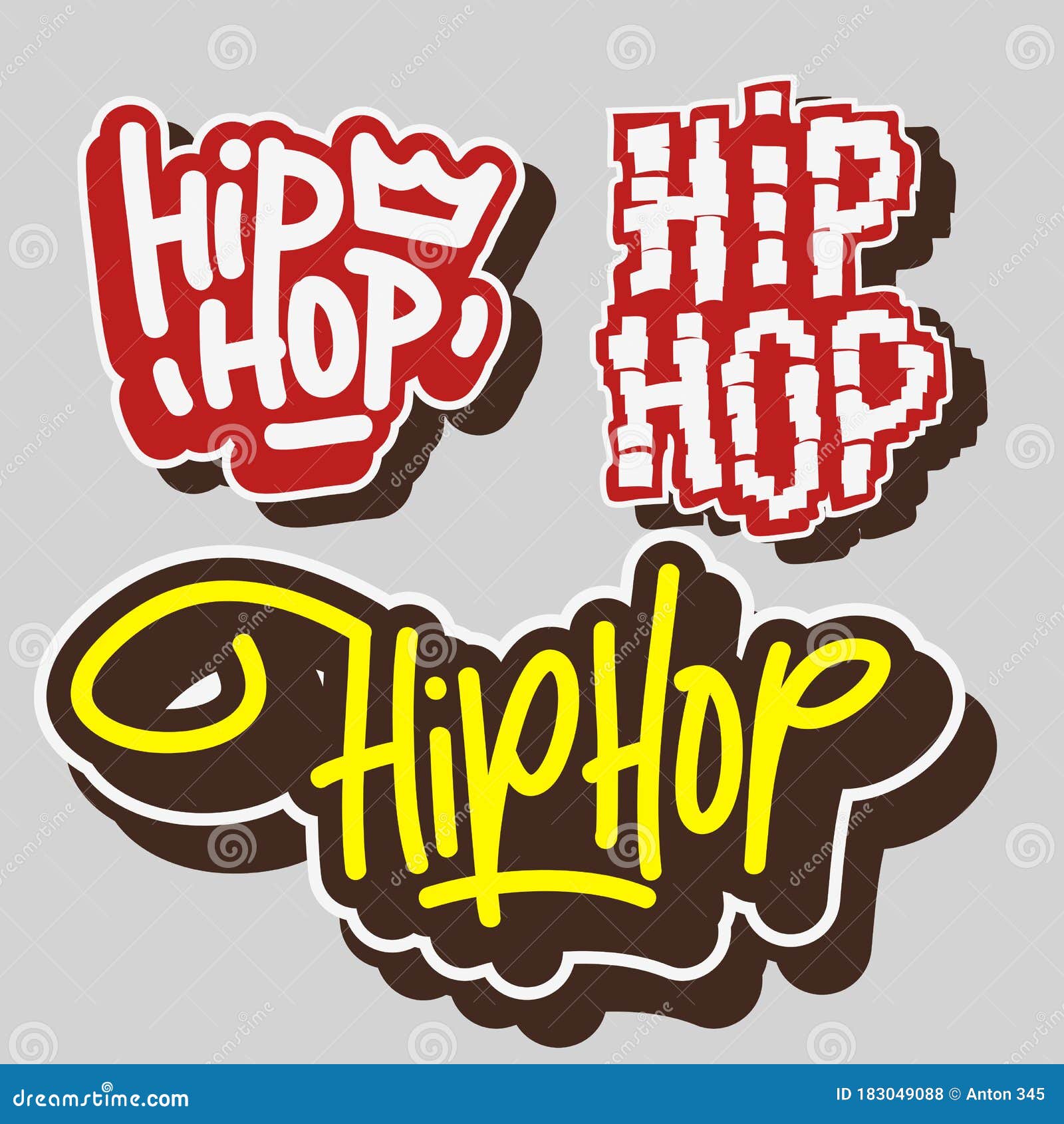 Hip Hop Rap Music Related Vector Illustrations Designs. Stock Vector ...