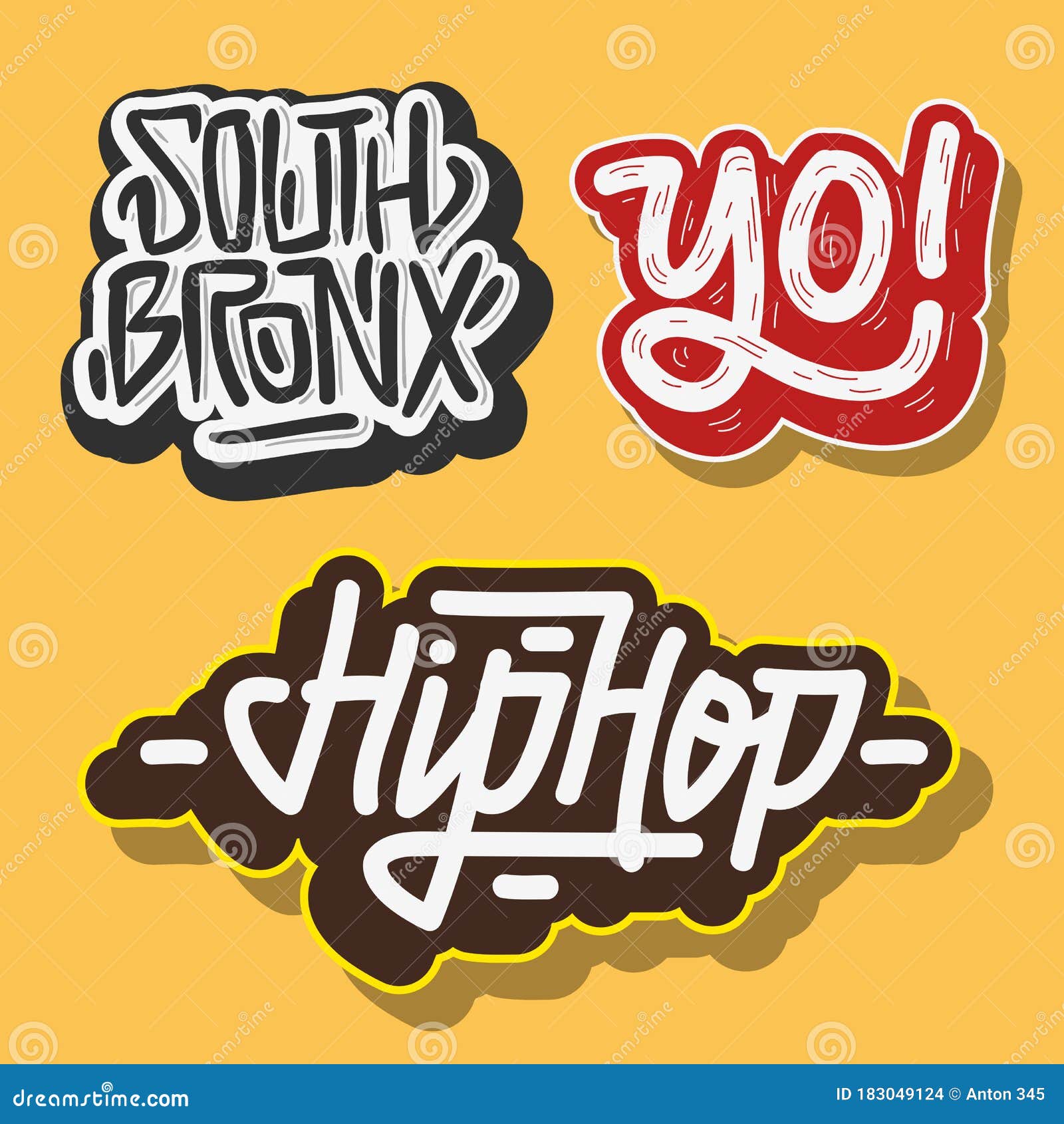 Hip Hop Rap Music Related Vector Illustrations Designs. Stock Vector ...