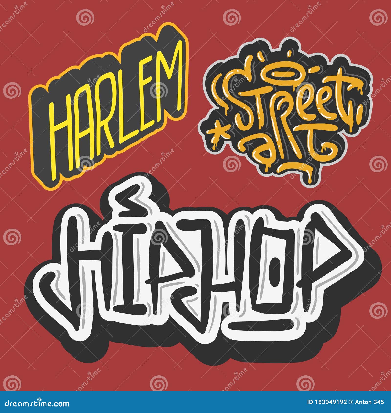 Hip Hop Rap Music Related Vector Illustrations Designs. Stock Vector ...