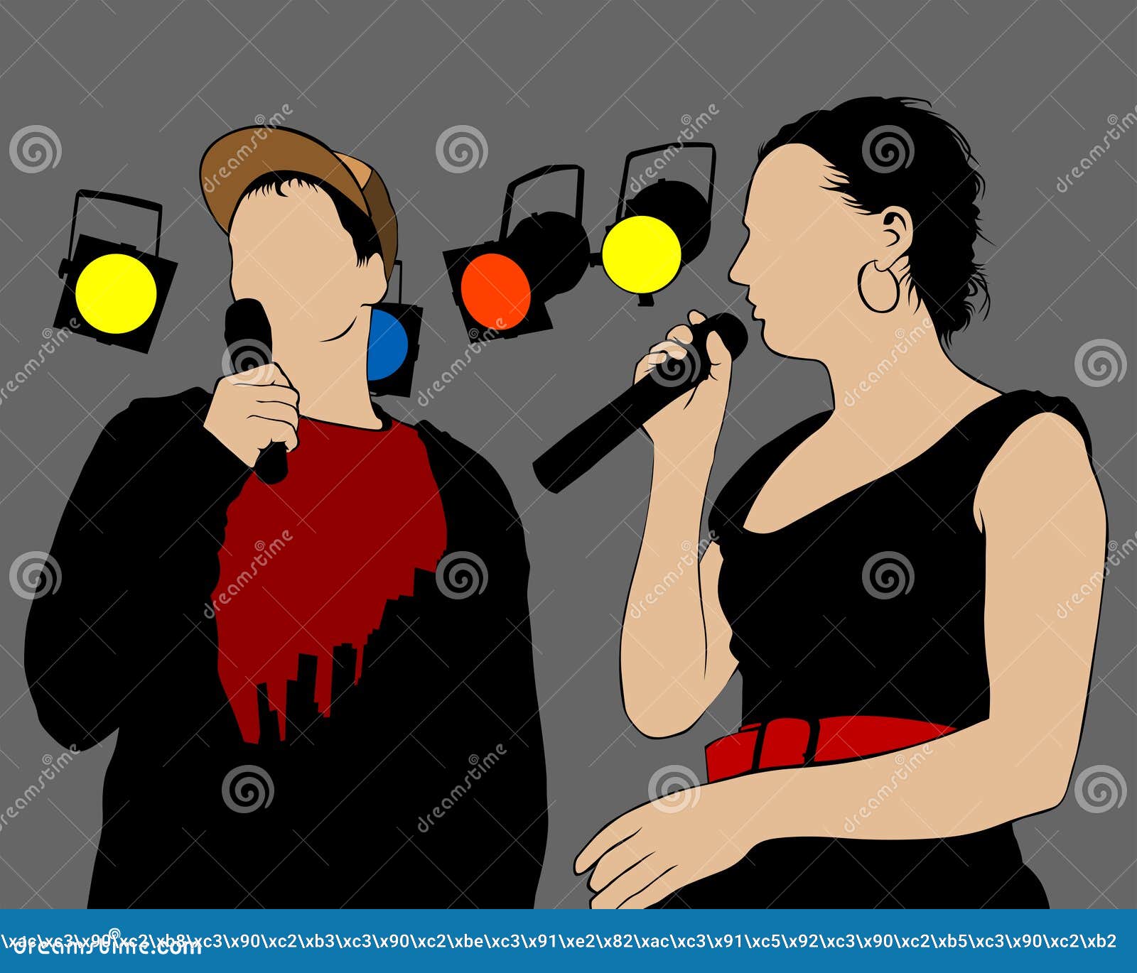Hip hop sing two stock vector. Illustration of young - 199805429