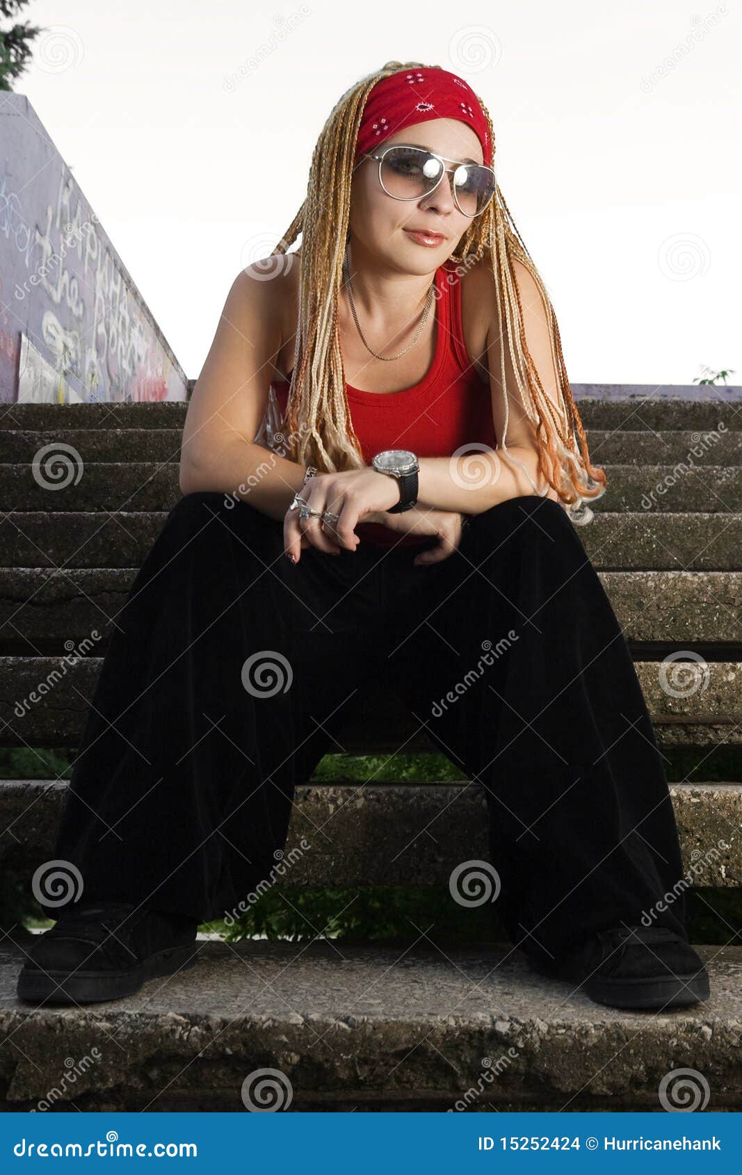 Rapper Girl Red Posing Outdoors Stock Photos - Free & Royalty-Free ...