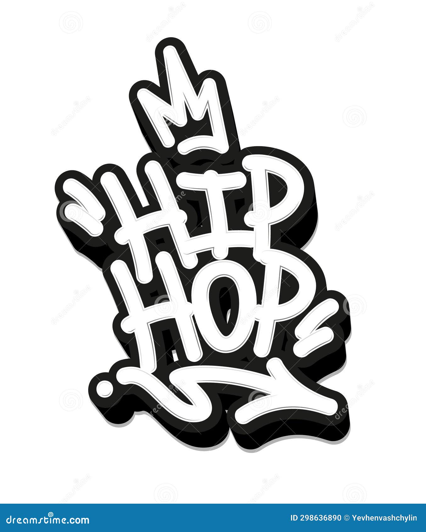 Hip Hop Tag Graffiti Style Label Lettering. Vector Illustration Stock ...