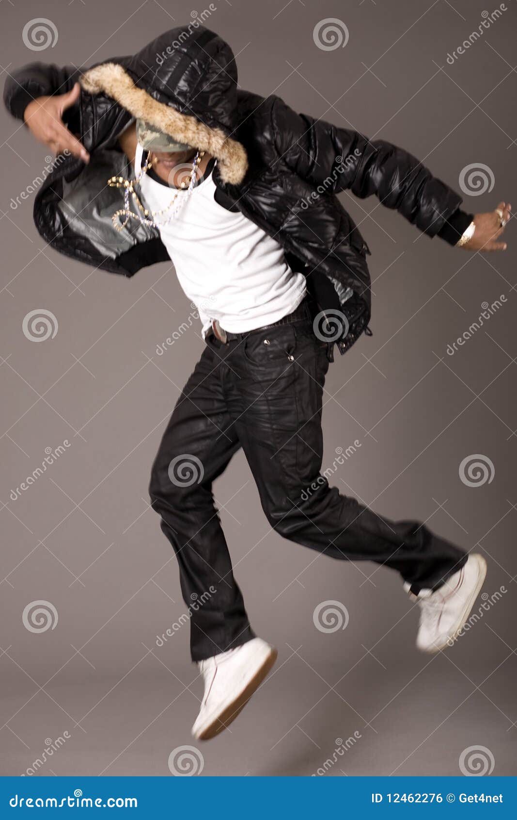 Hip pop dancer jumping stock photo. Image of american - 12462276