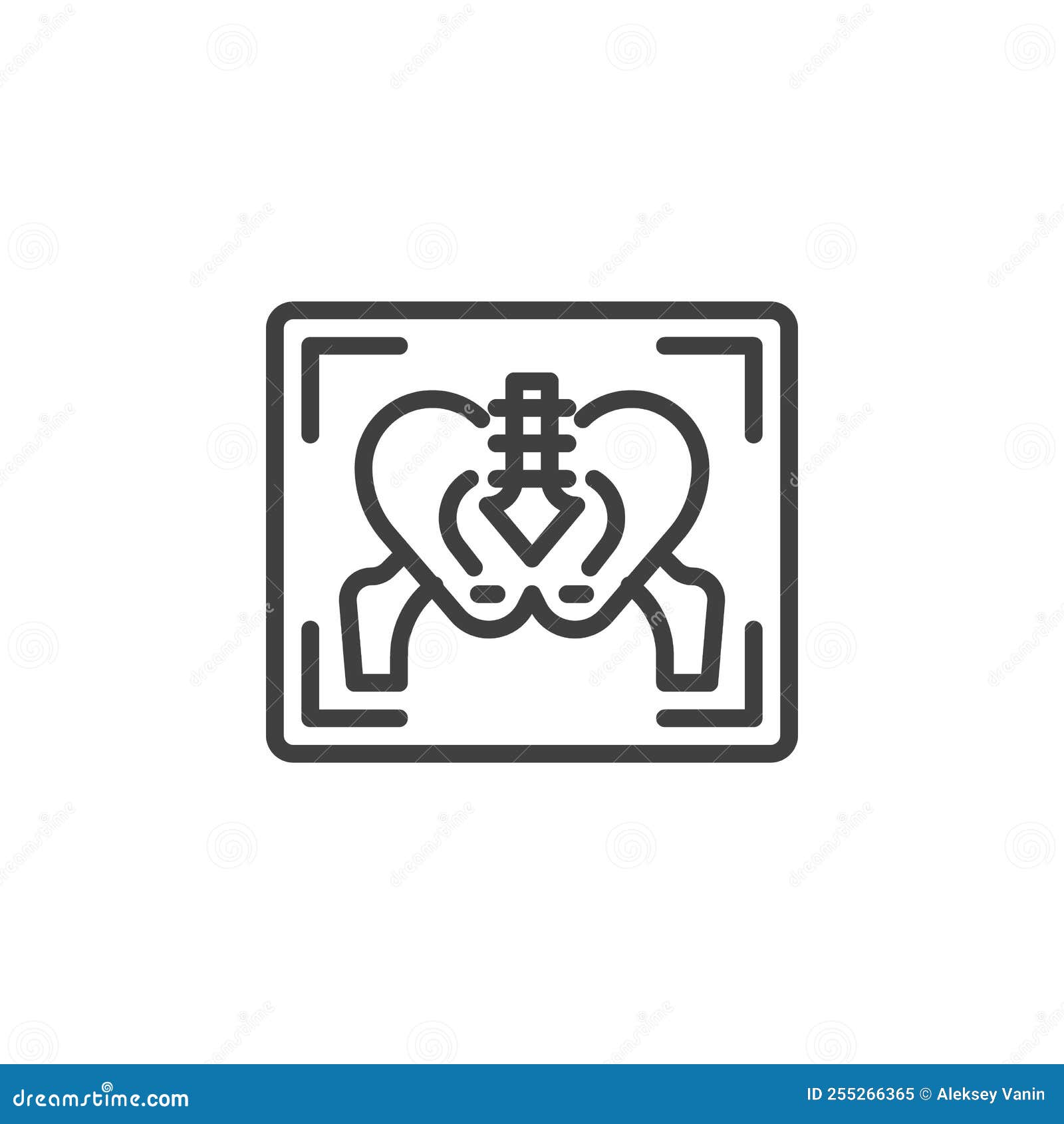 Hip X Ray Line Icon Stock Vector Illustration Of Joint 255266365