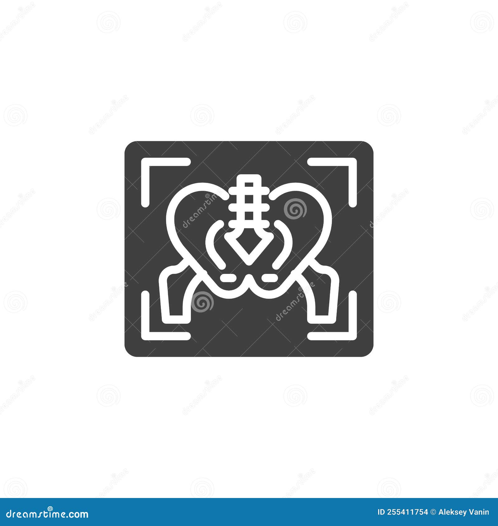 Hip X Ray Vector Icon Stock Vector Illustration Of Flat 255411754