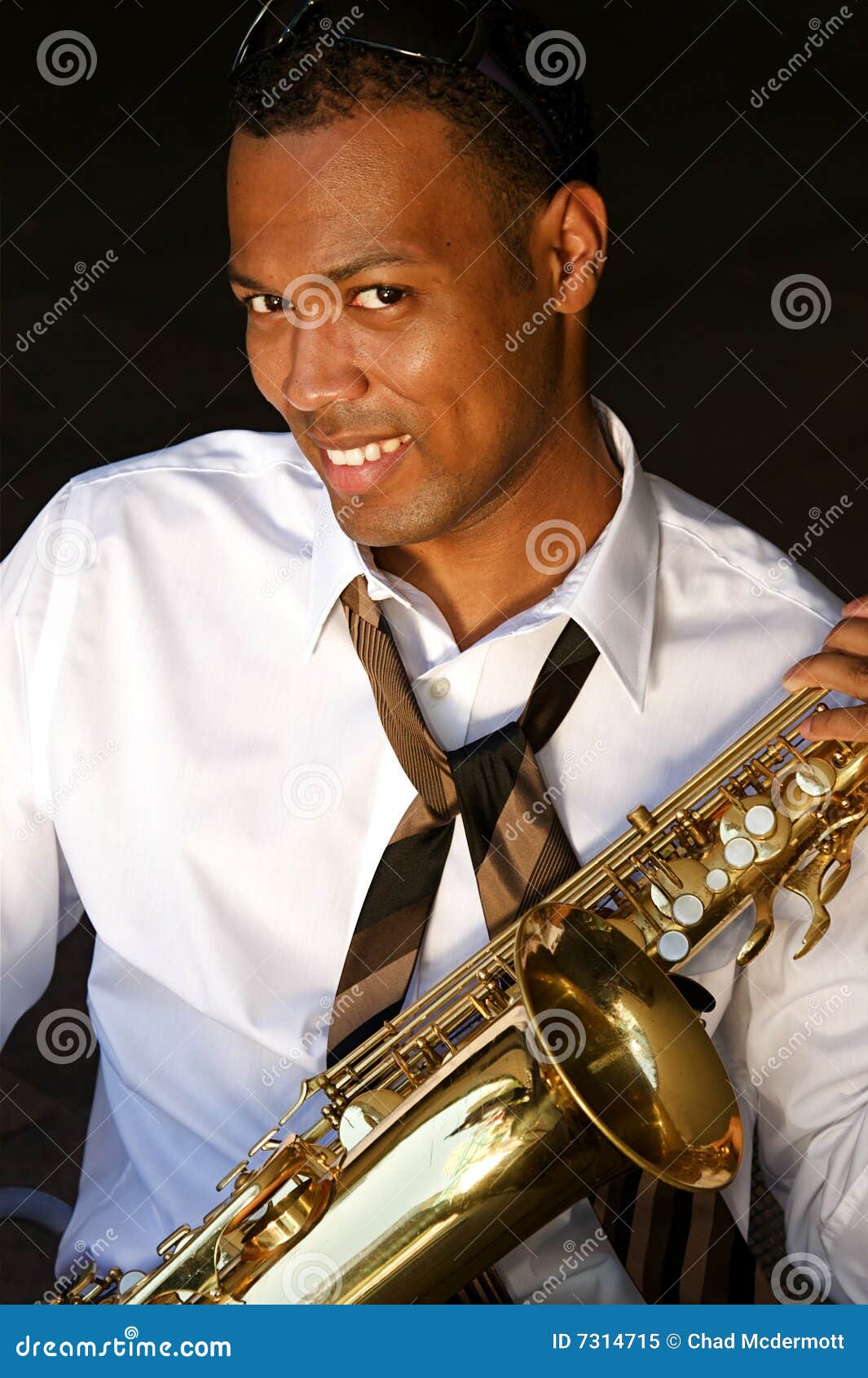 Hip Young Saxophonist stock image. Image of reggae, horn - 7314715