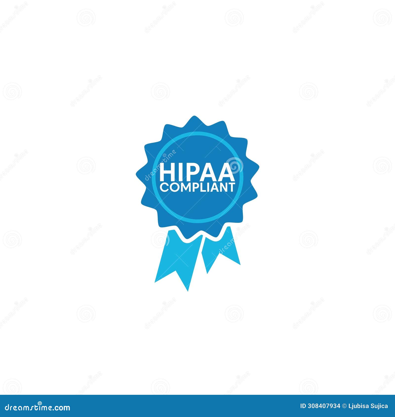 HIPAA Badge Isolated on White Background Stock Vector - Illustration of ...