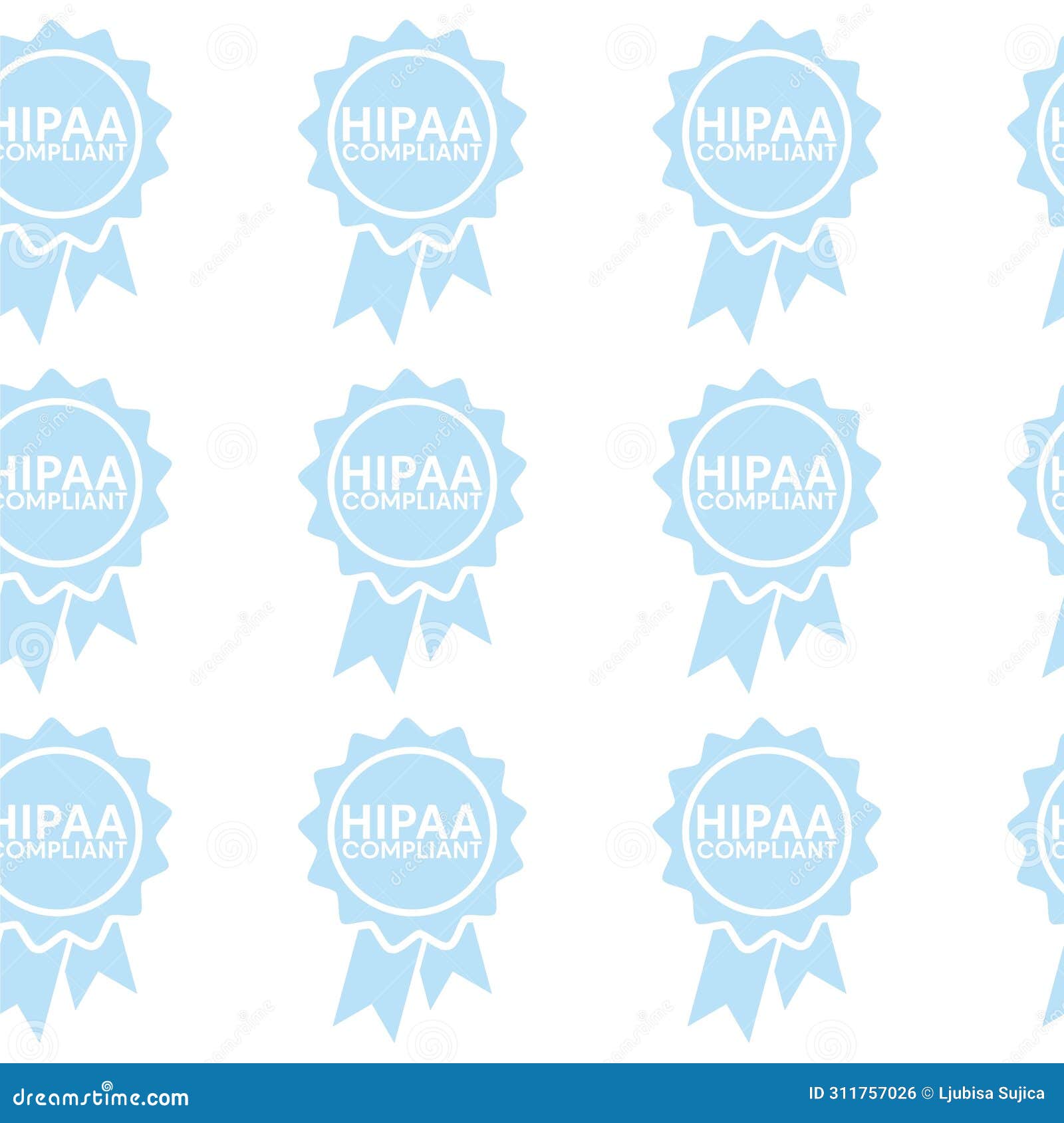 HIPAA Badge Seamless Pattern Isolated on White Stock Vector ...