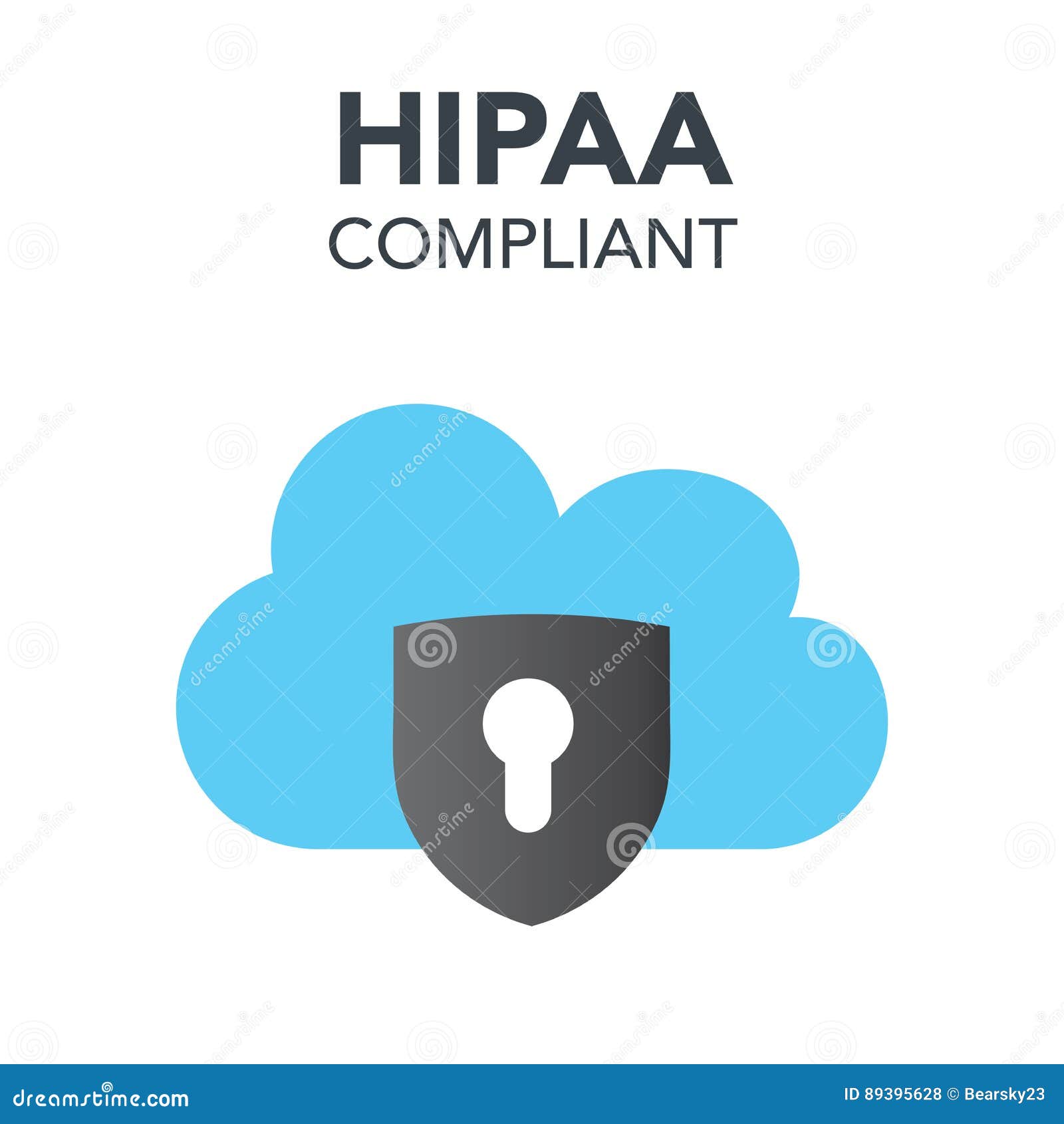 HIPAA Compliance Shield Icon White Shadow Cartoon Vector ...
