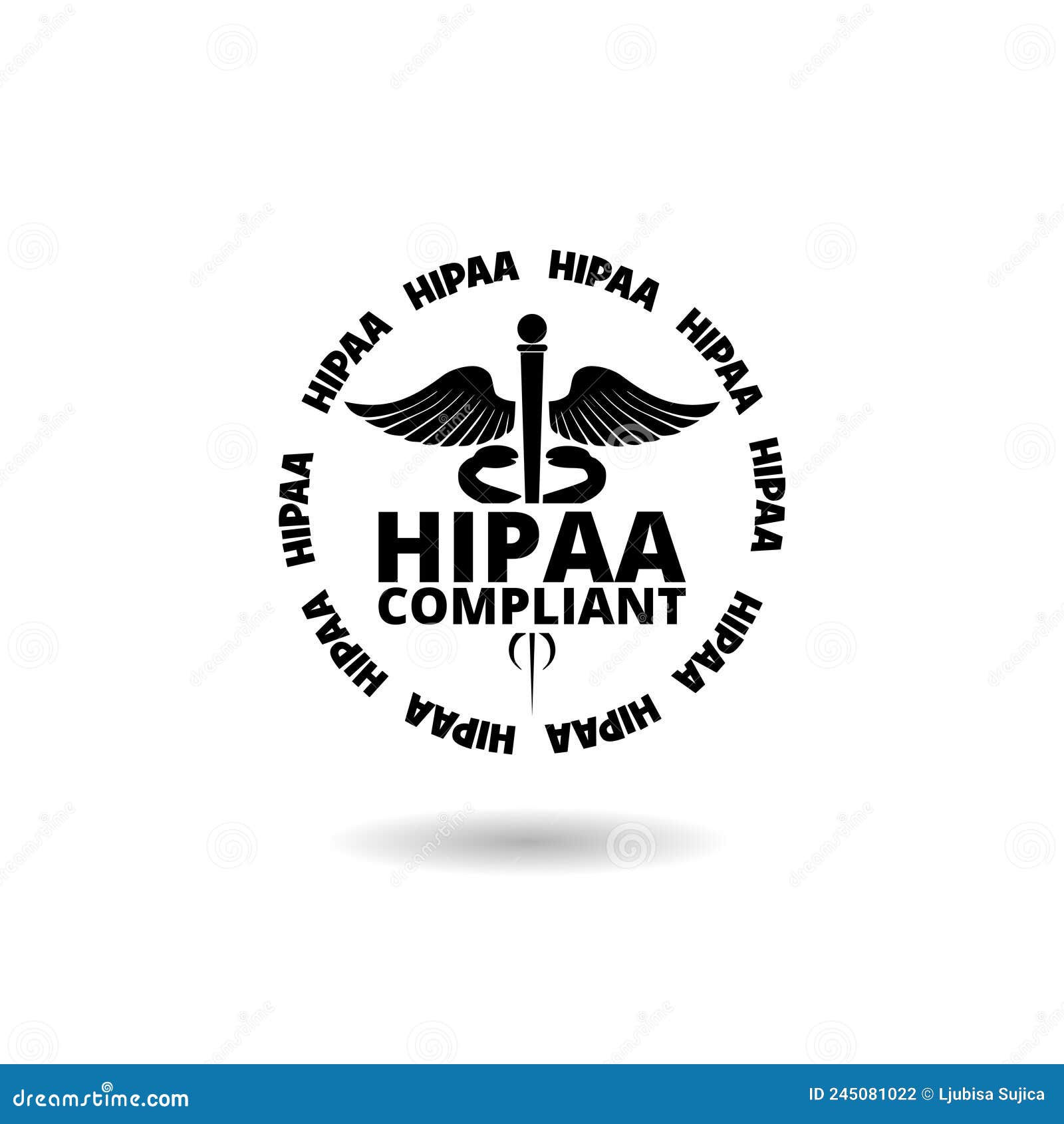 HIPAA Compliance Icon with Shadow Stock Vector - Illustration of ...