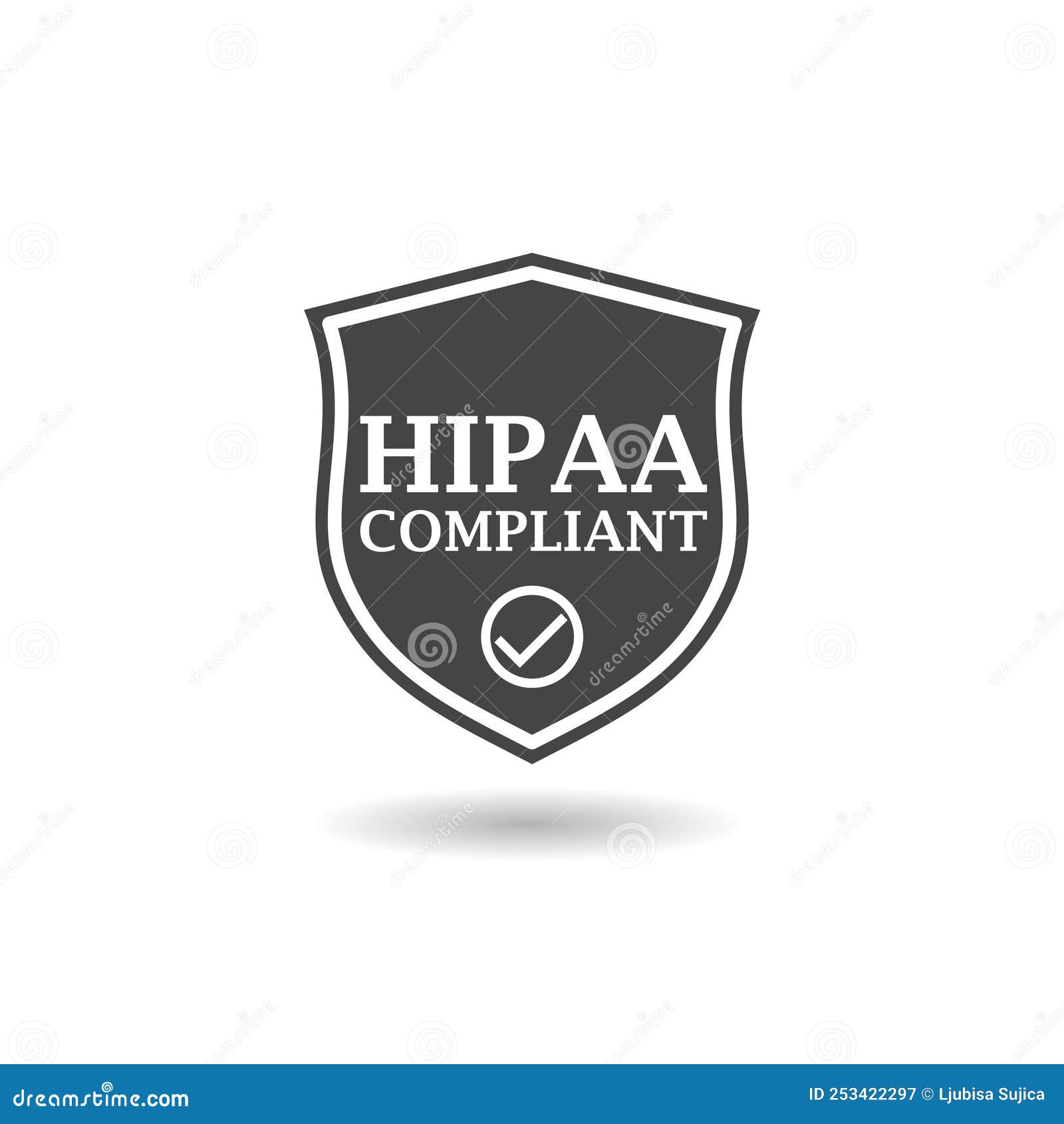 HIPAA Compliance Icon with Shadow Stock Vector - Illustration of ...
