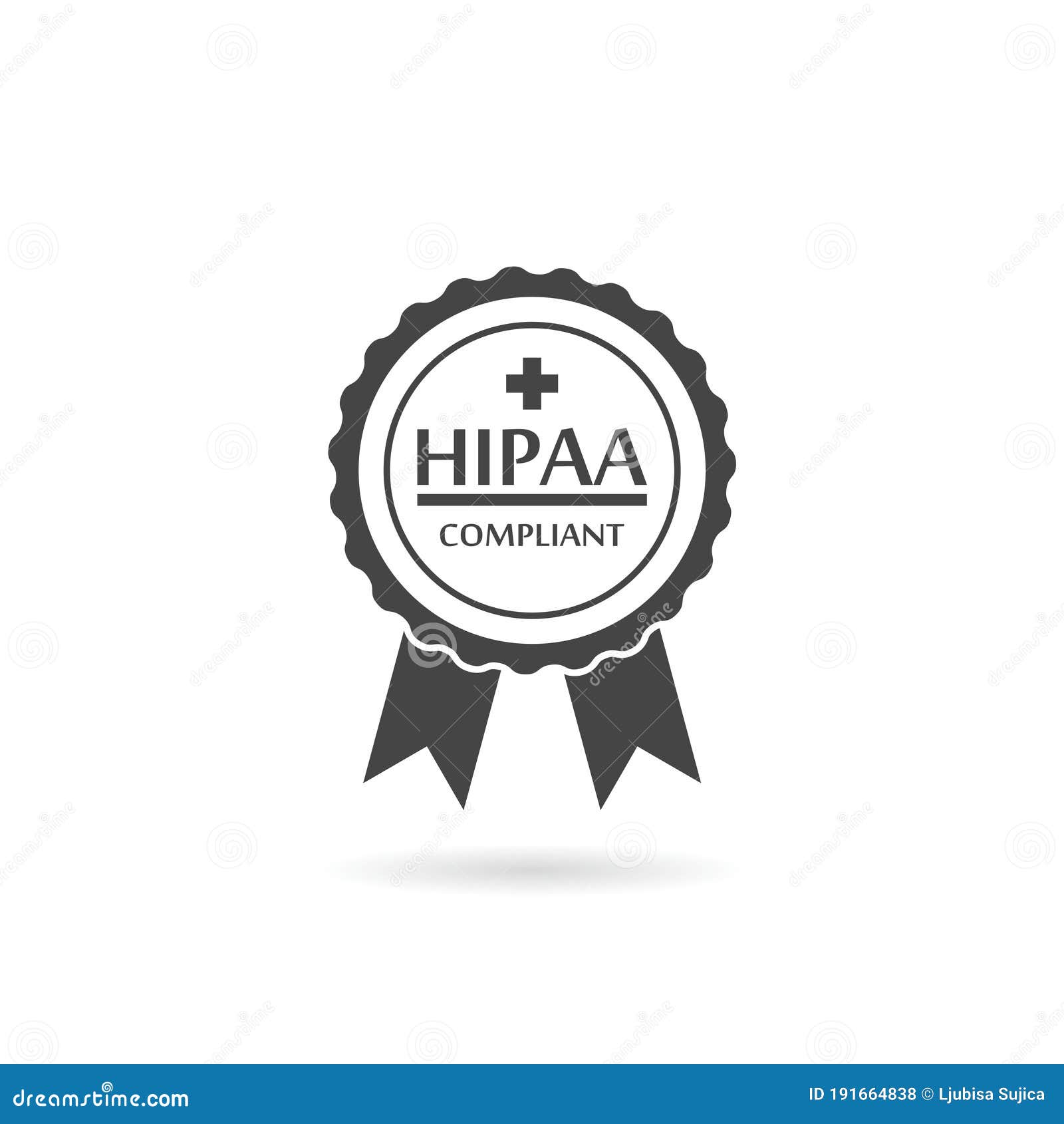 HIPAA Compliance Icon with Shadow Stock Vector - Illustration of ...