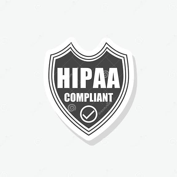 HIPAA Compliance Icon Shield Sticker Stock Vector - Illustration of ...