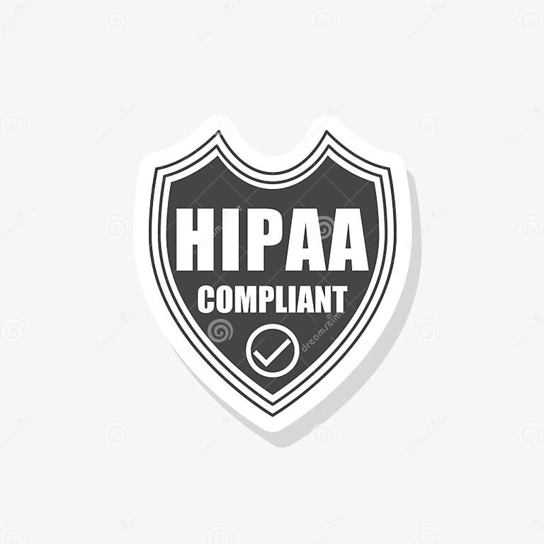 HIPAA Compliance Icon Shield Sticker Stock Vector - Illustration of ...
