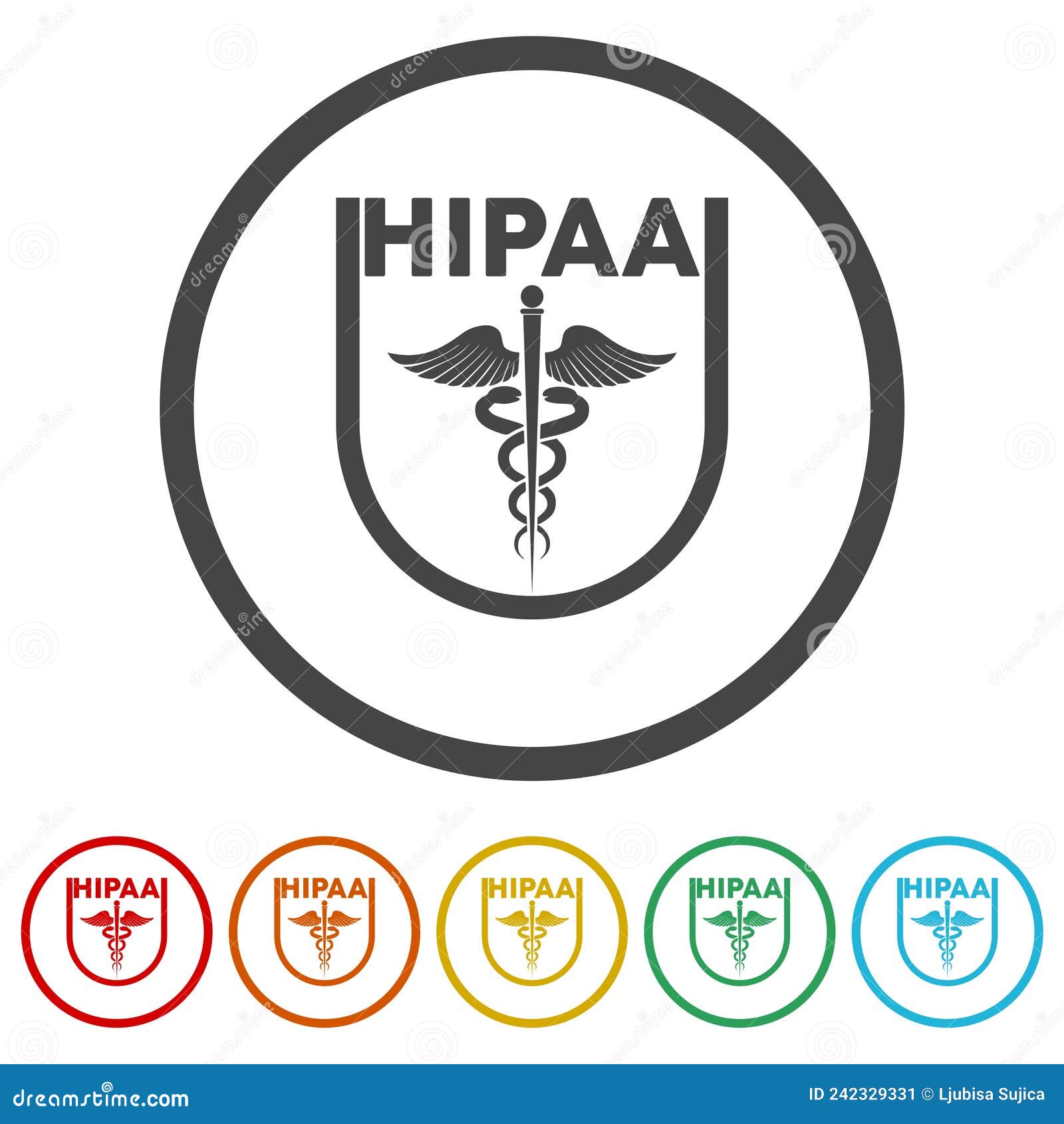 HIPAA Compliance Ring Icon, Color Set Stock Vector - Illustration of ...